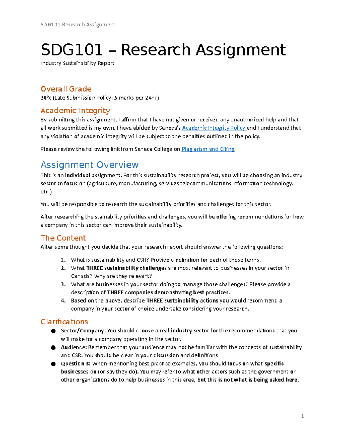 SDG101 - Individual Research Assignment Winter 2023 - SDG101 Research ...