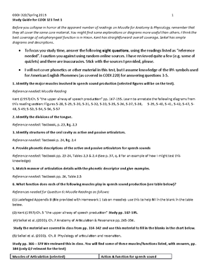 Study Guide Test 2 - Summary Articulation and Phonological Disorders ...