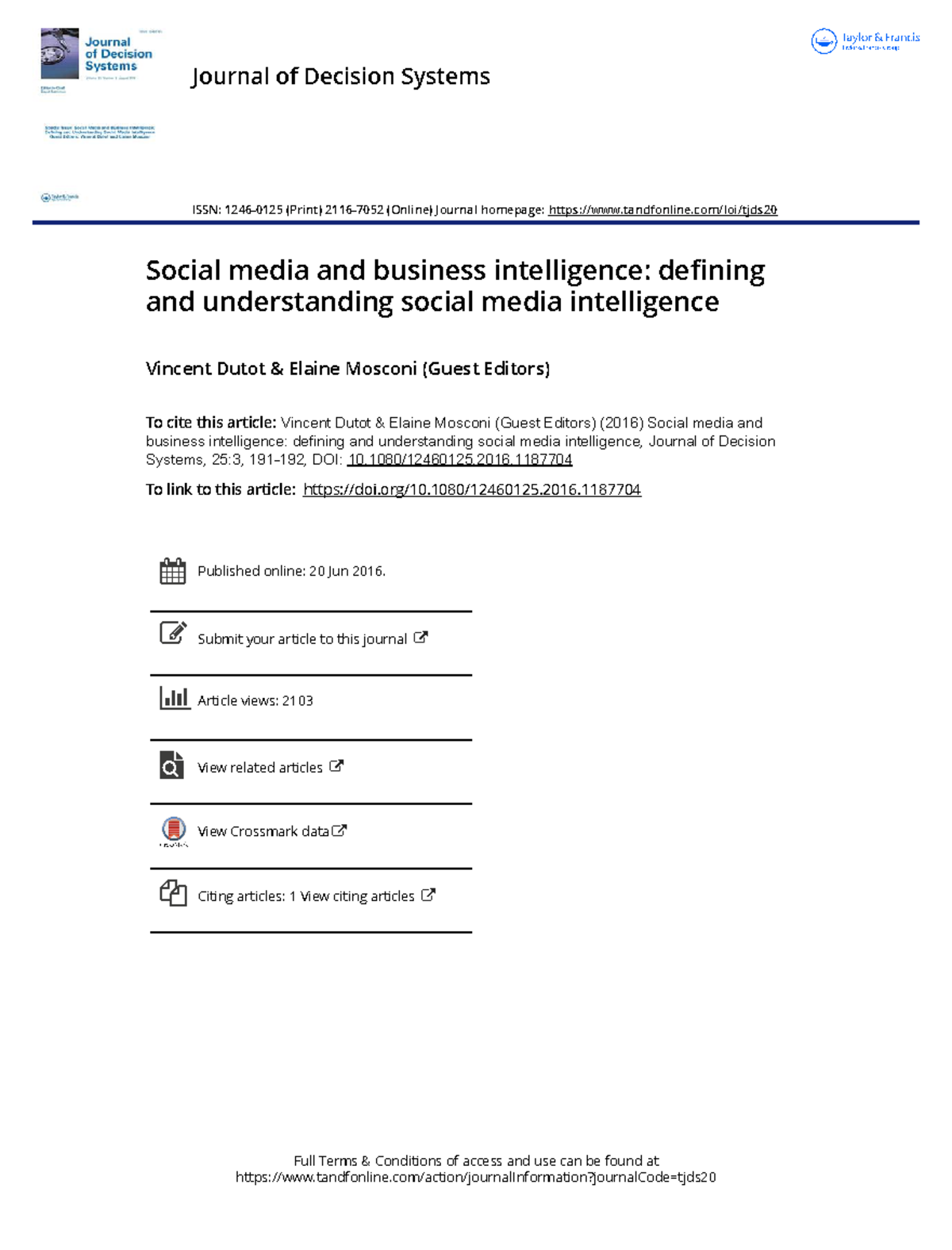 Social media and business intelligence defining and understanding ...
