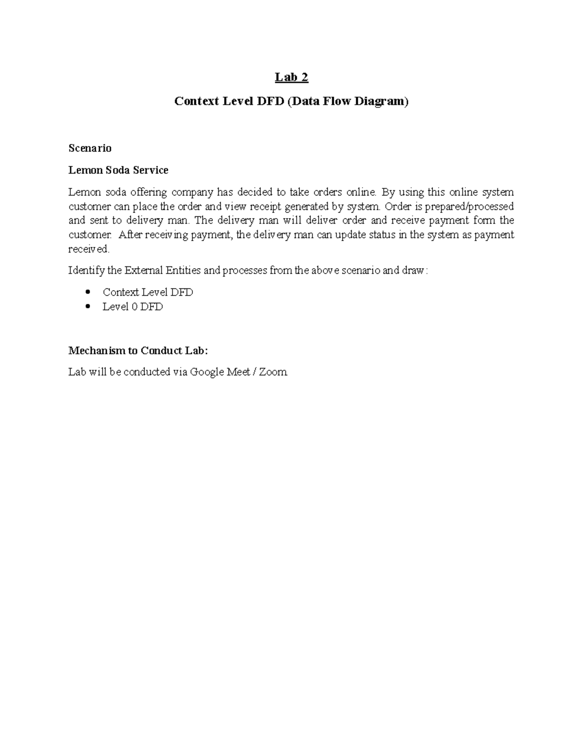 Lab 2 Context Level Dfd Data Flow Diagram Lab 2 Context Level Dfd Data Flow Diagram