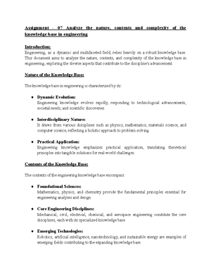 POE Assignment- 03 - Assignment- 03 Desired Attributes of an Engineer ...