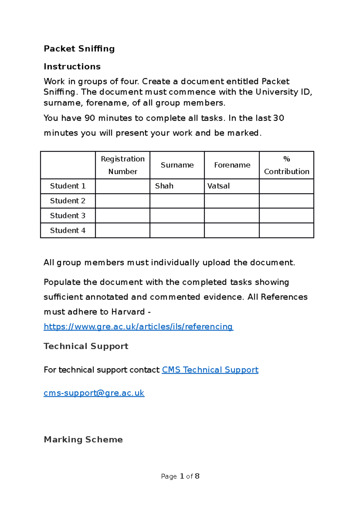 Packet Sniffing lab - help - Packet Sniffing Instructions Work in ...