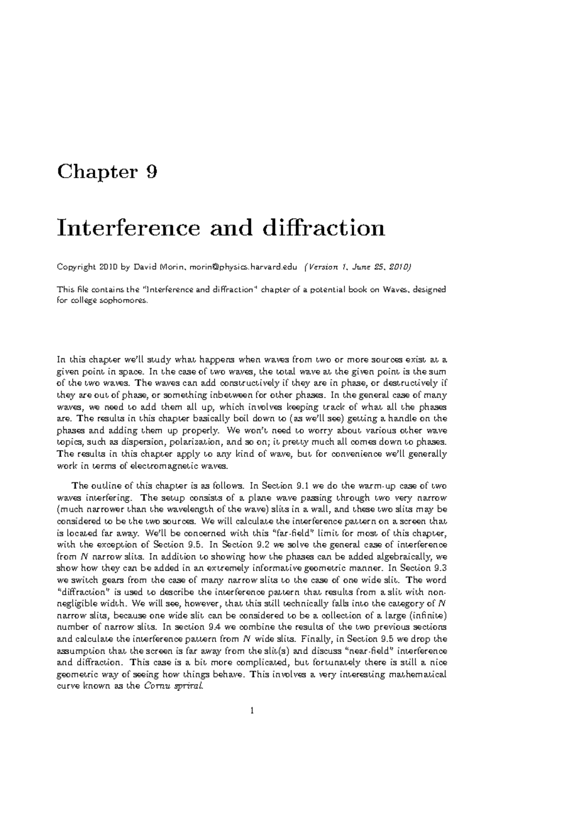 Waves interference - good - Chapter 9 Interference and diffraction ...