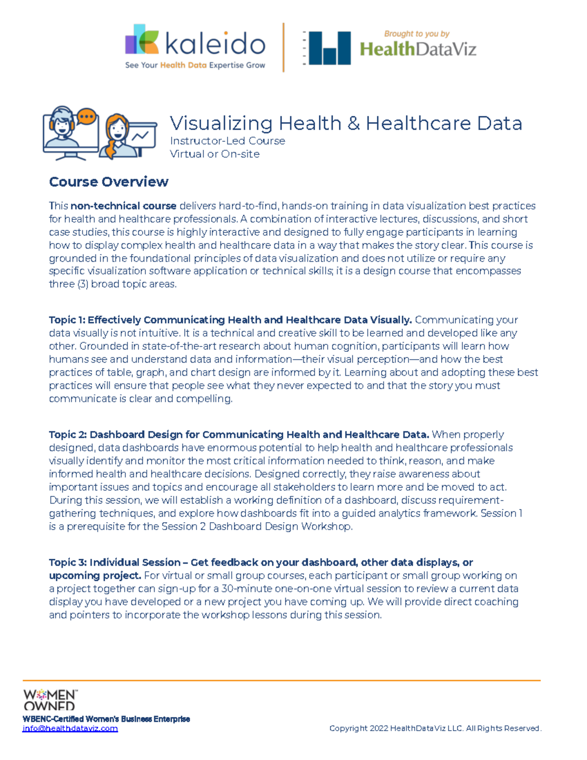 Visualizing Health - Healthcare Data Virtual - WBENC-Certified Women's ...