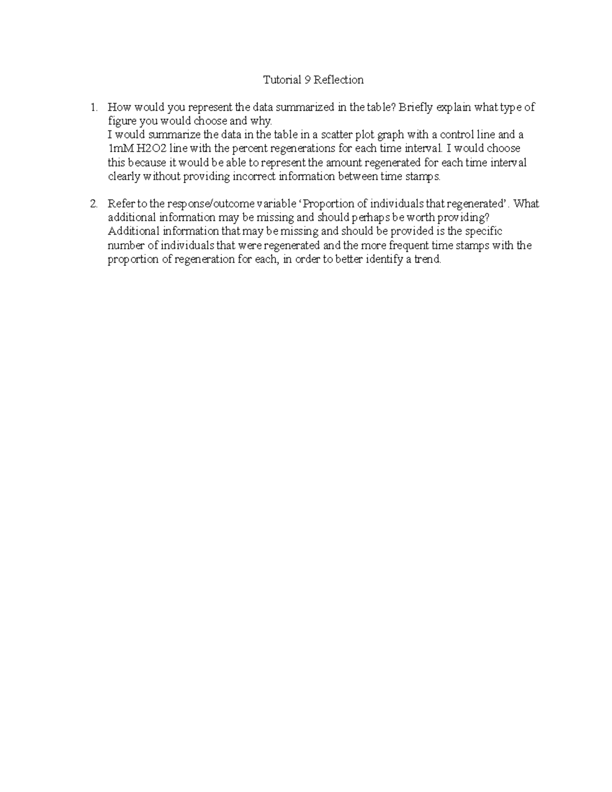 Tutorial 9 Reflection ghghghghgghghg - lifesci 2l03 - McMaster - Studocu