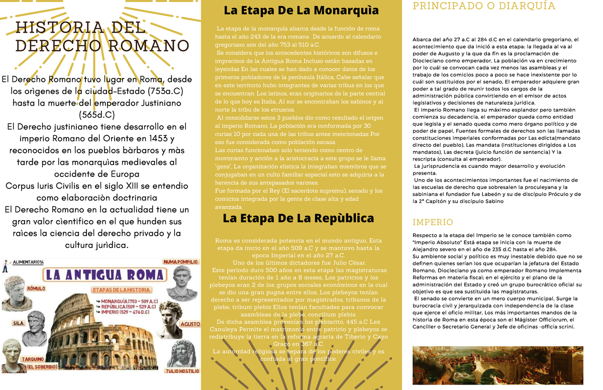 Triptico Derecho Romano FP - PRINCIPADO O DIARQUÍA Abarca del año 27 a ...