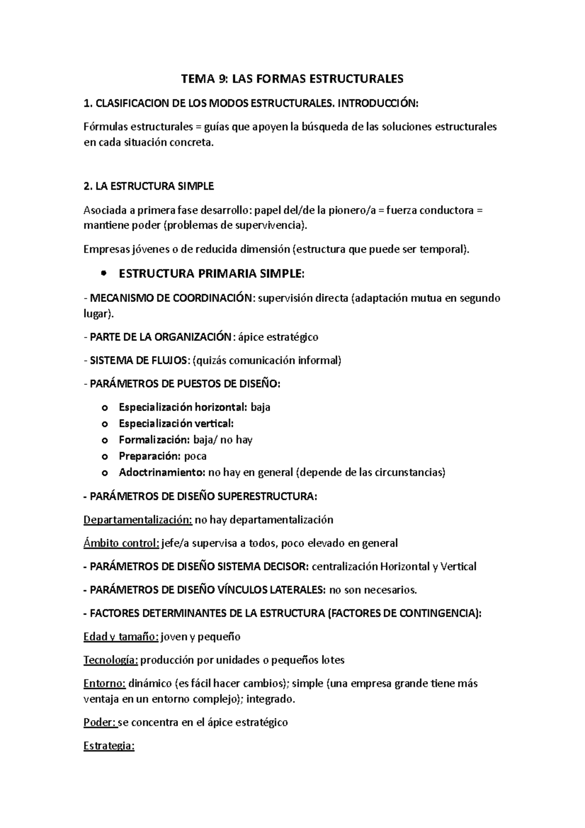 TEMA 9 Completo - Apuntes 9 - TEMA 9: LAS FORMAS ESTRUCTURALES 1 ...