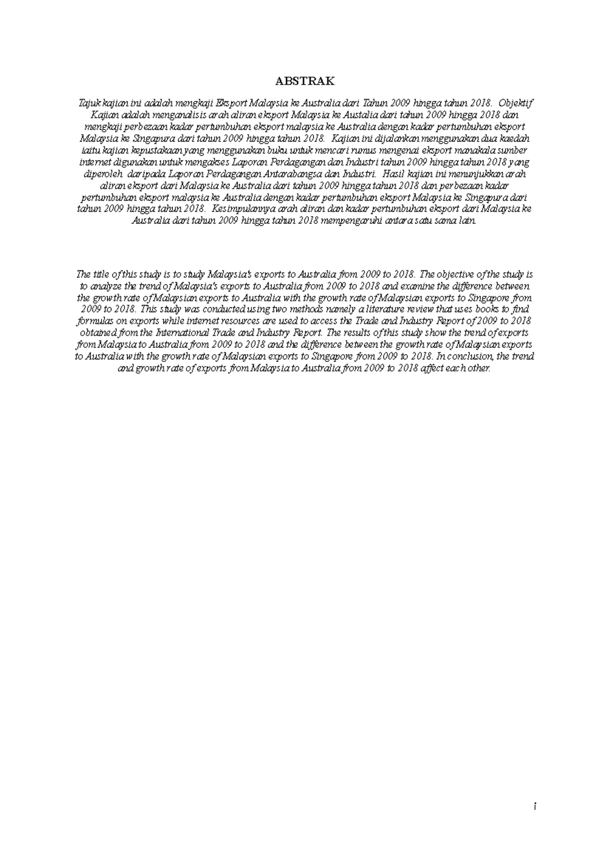 Abstrak eko - sejarah malaysia - ABSTRAK Tajuk kajian ini adalah mengkaji Eksport Malaysia ke ...