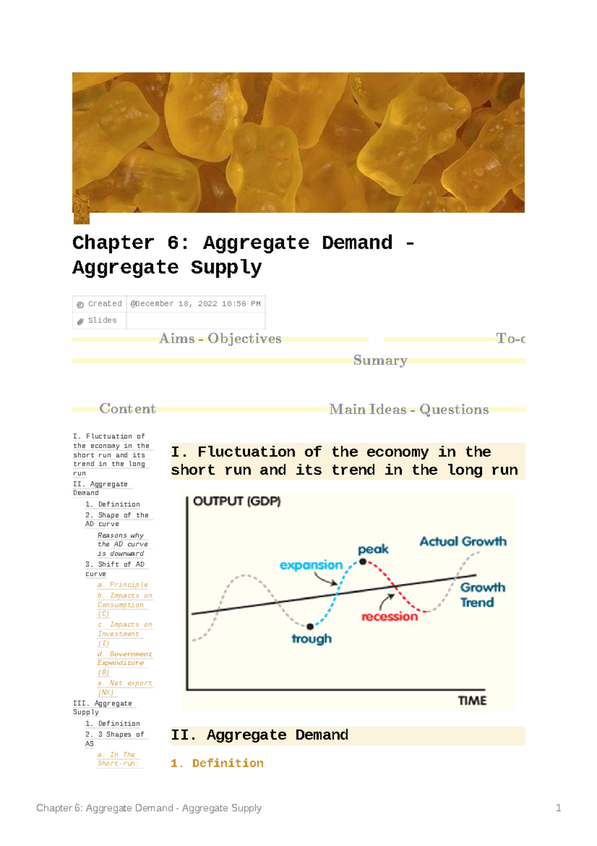 Chapter 6 Aggregate Demand - Aggregate Supply - Chapter 6: Aggregate Demand - Aggregate Supply ...