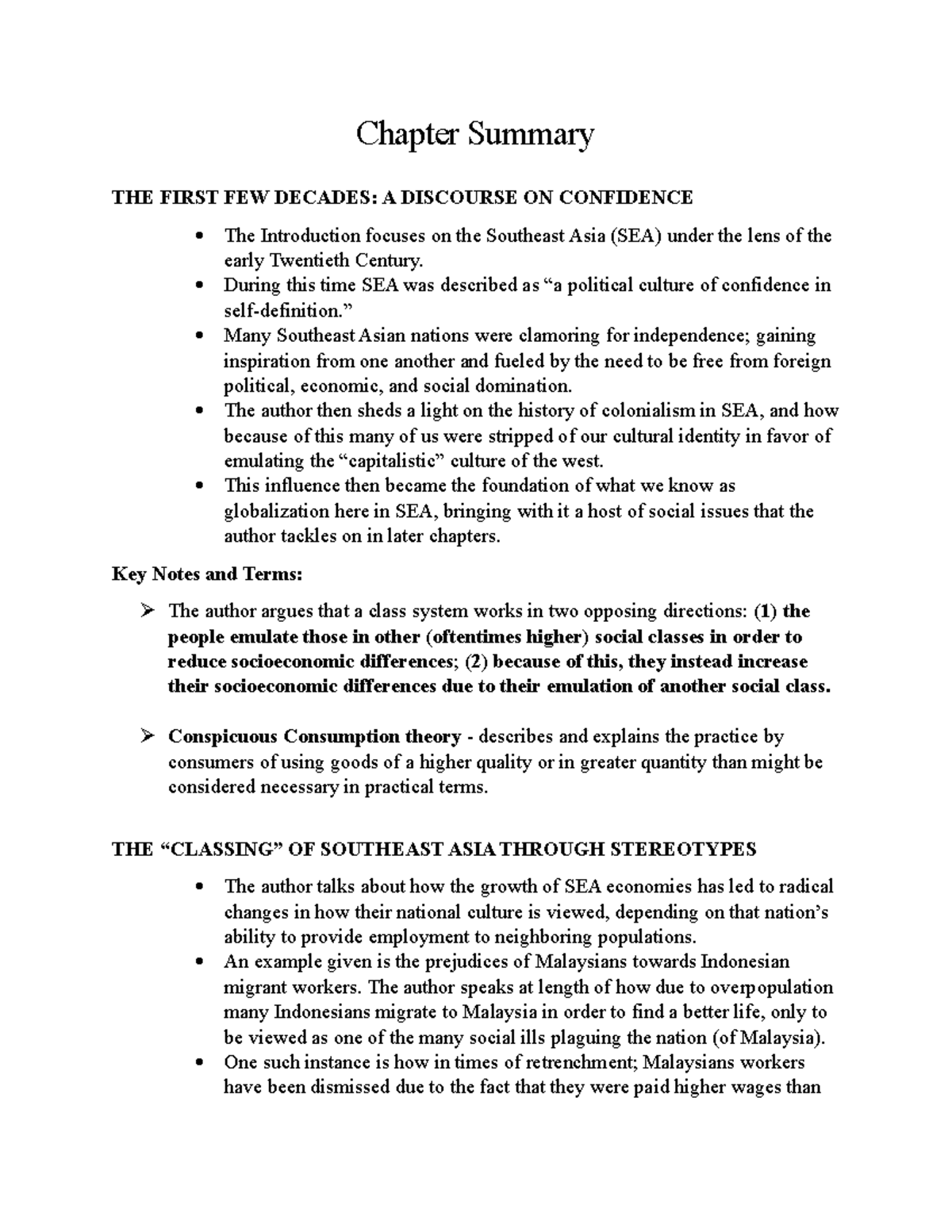 Chapter Summary - Chapter Summary THE FIRST FEW DECADES: A DISCOURSE ON ...