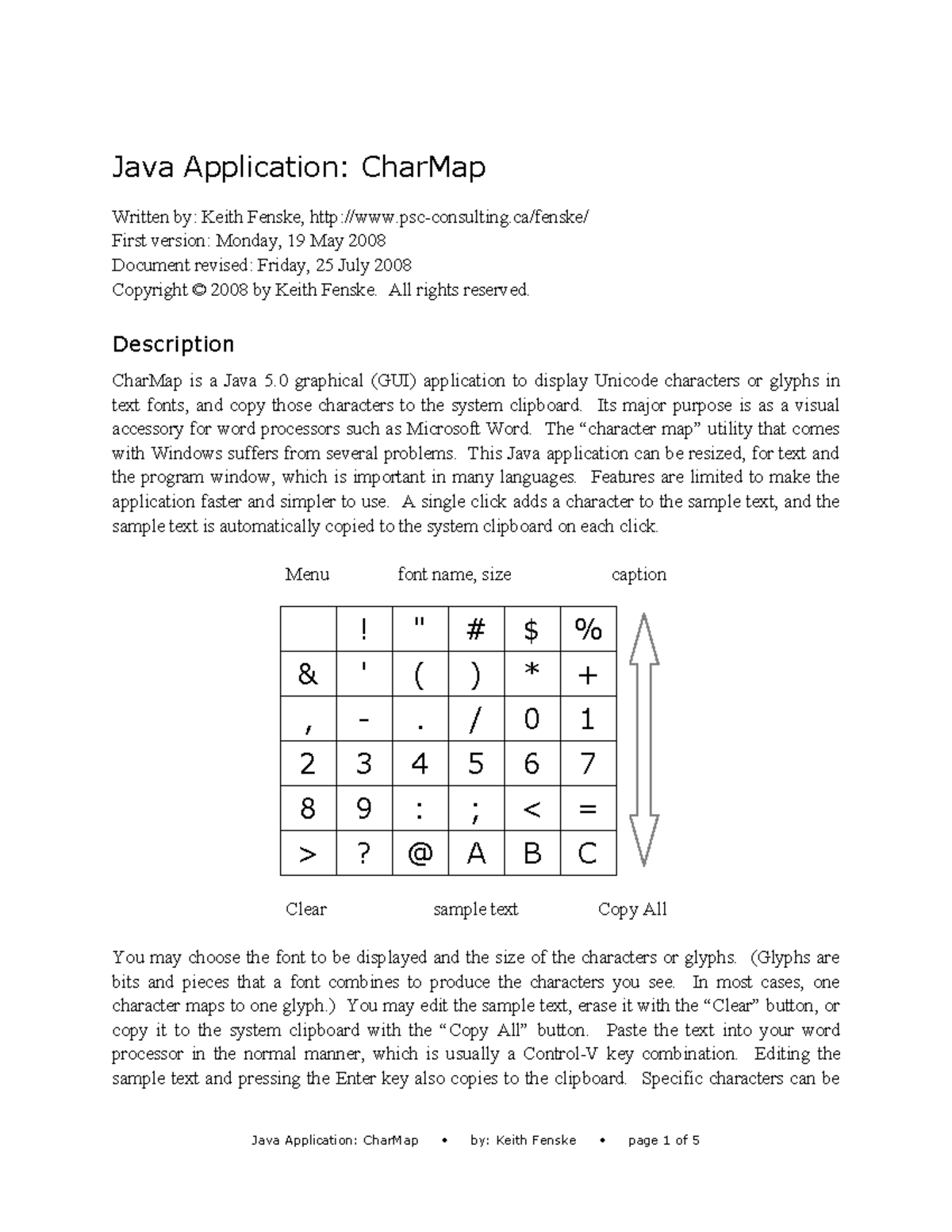 Char Map 4 - tiyulo - Java Application: CharMap Written by: Keith ...