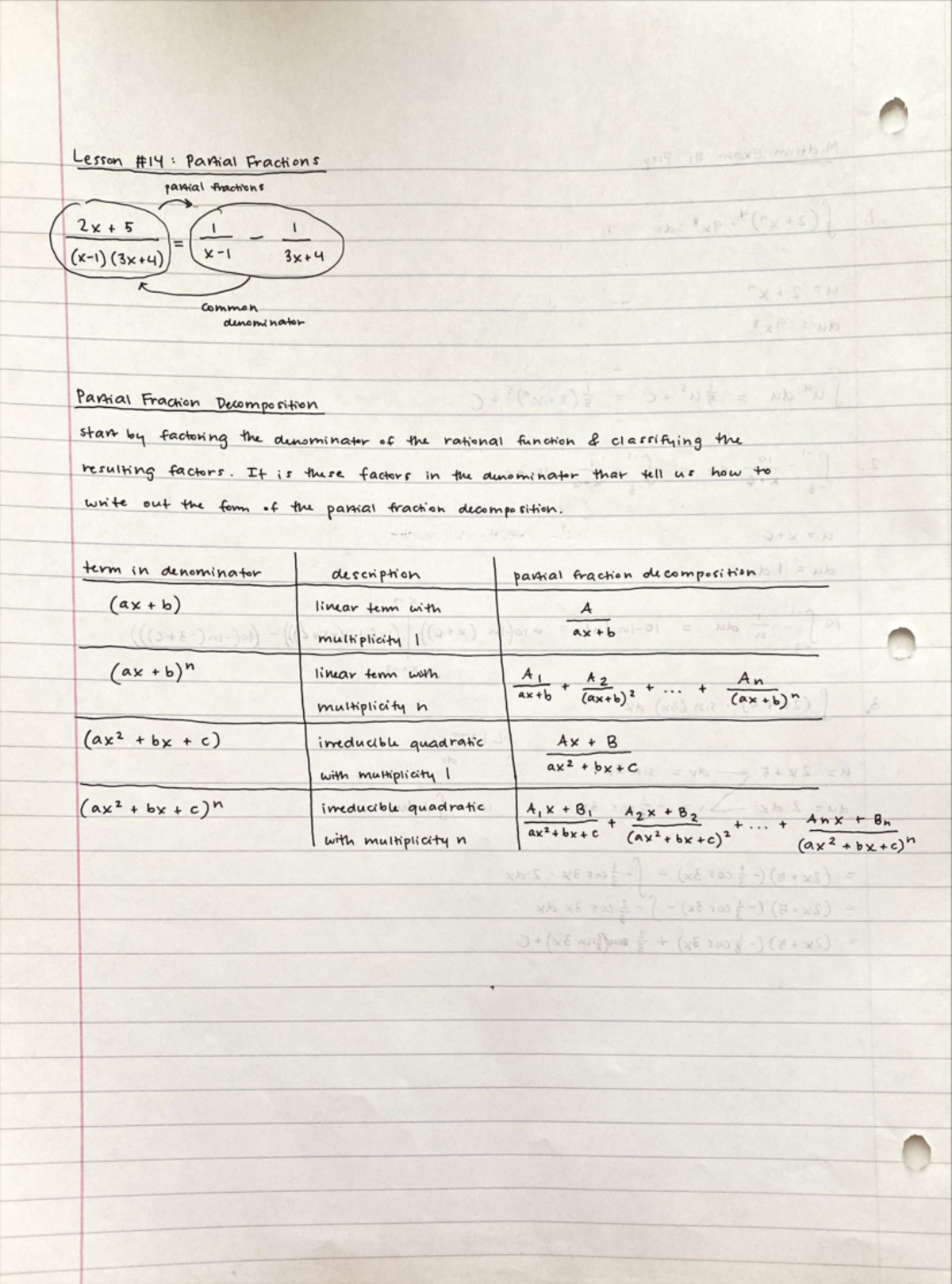 Lesson 14 Partial Fractions - MTH 142LR - Studocu