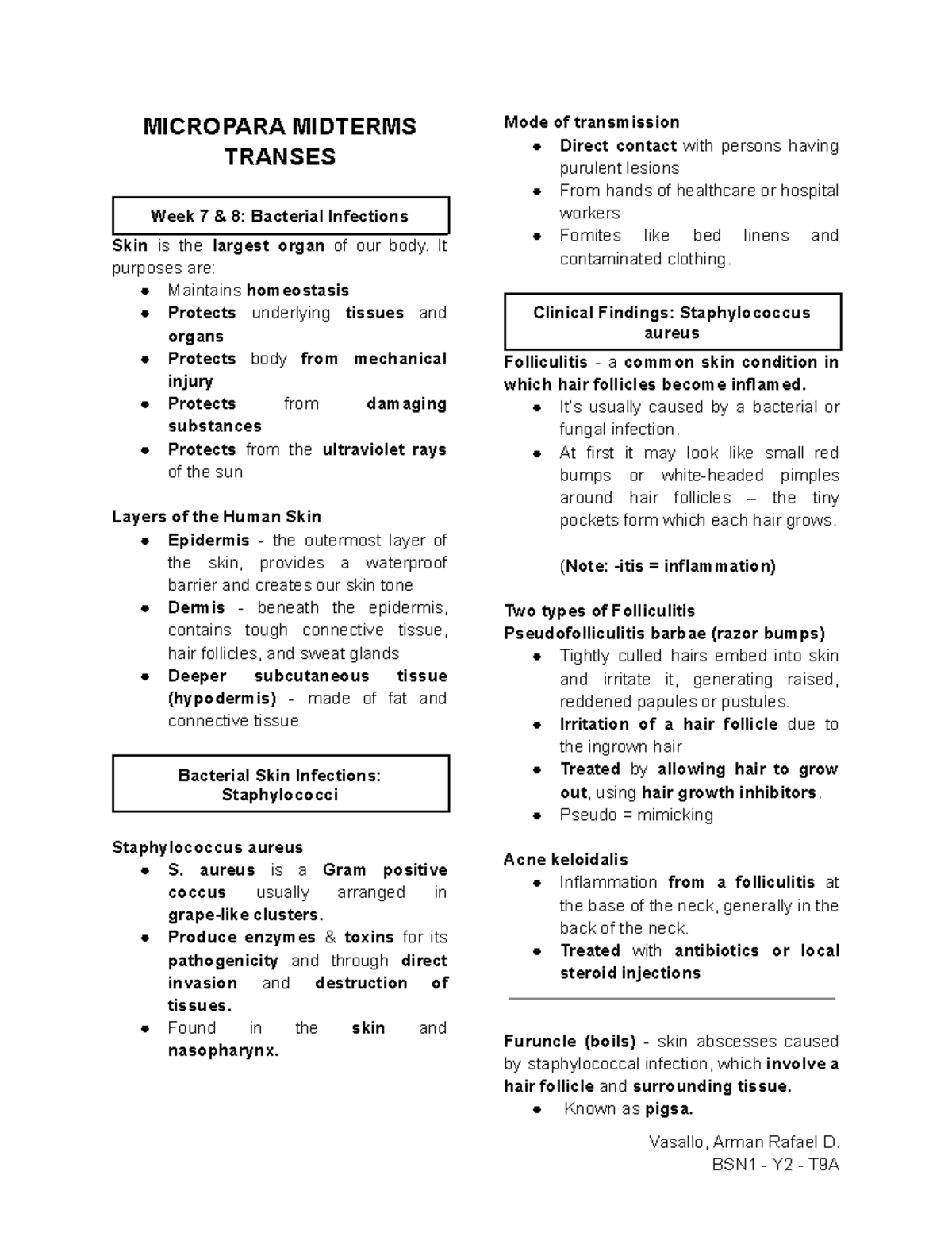 MICP Week 7-8 Midterms Transes - MICROPARA MIDTERMS TRANSES Week 7 & 8: Bacterial Infections ...
