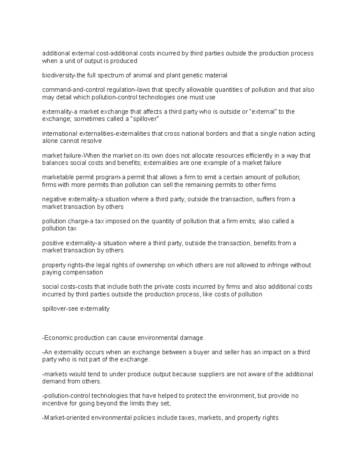 Microeconomics notes - additional external cost-additional costs ...