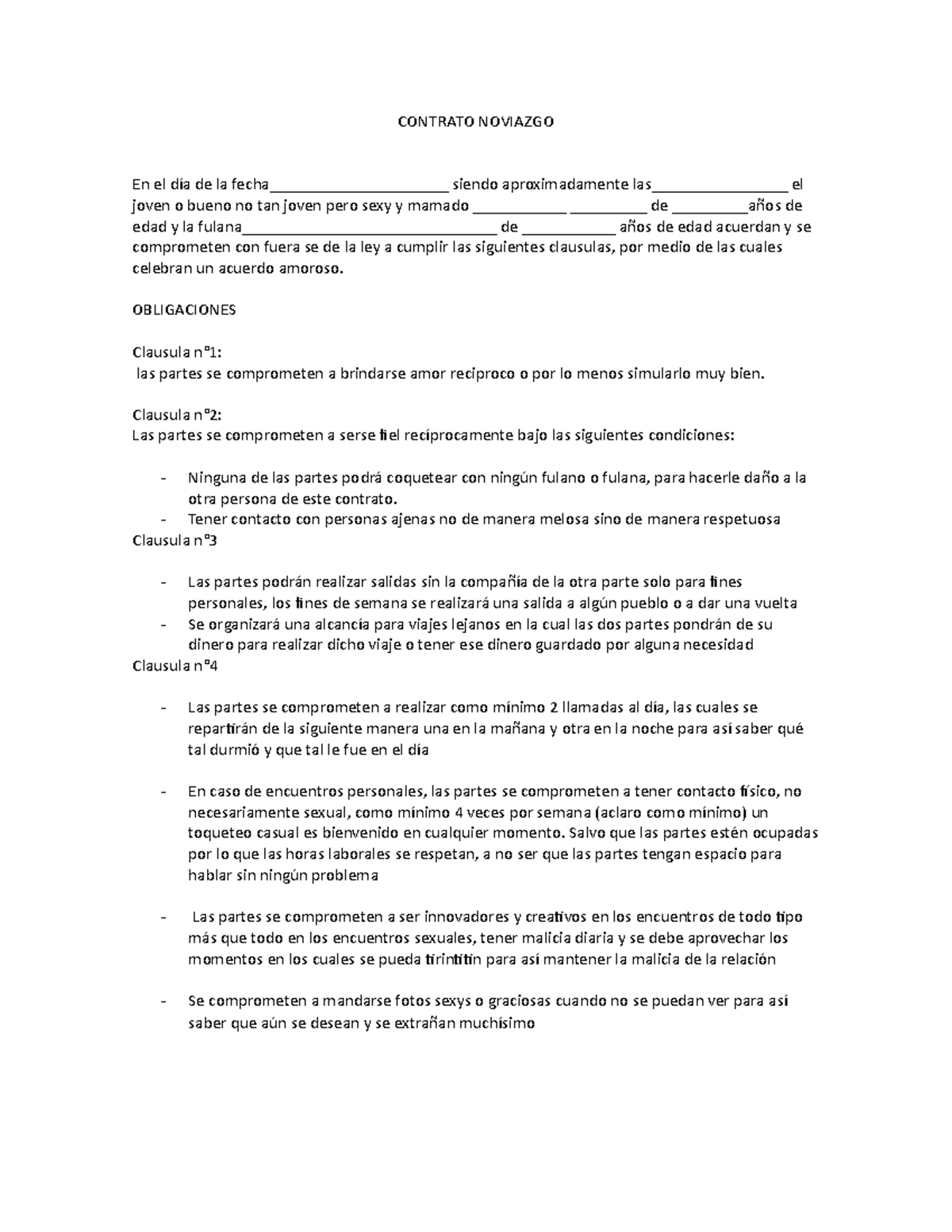 Contrato Noviazgo - aja - CONTRATO NOVIAZGO En el día de la fecha ...