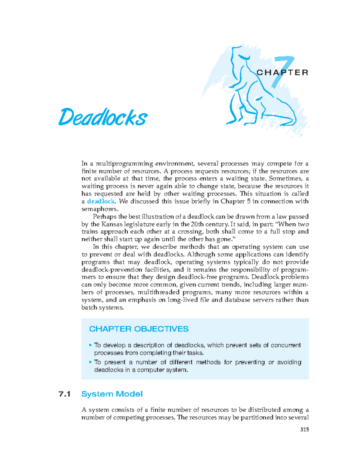 Deadlocks - Important parts from Dino Book - 7 CHAPTER Deadlocks In a ...