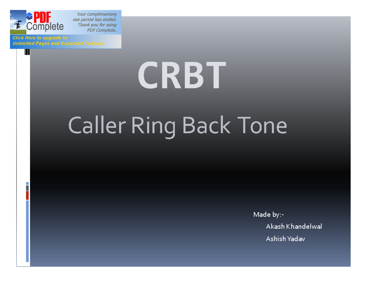 Crbt - telecom - CRBT Caller Ring Back Tone Made by:- Akash Khandelwal ...
