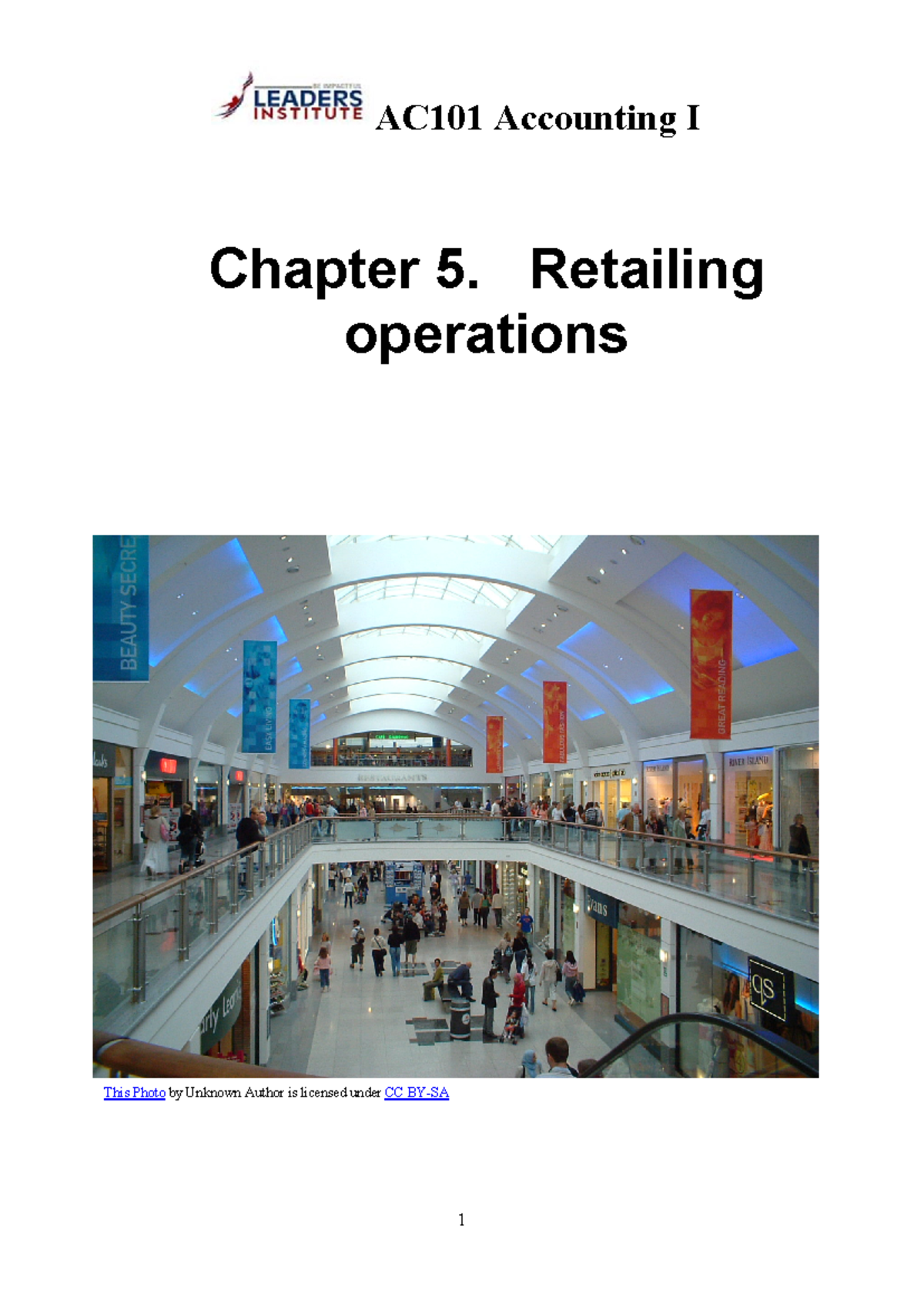 AC101 Acc I Week 5 Exercises Homework - Chapter 5. Retailing operations This Photo by Unknown ...