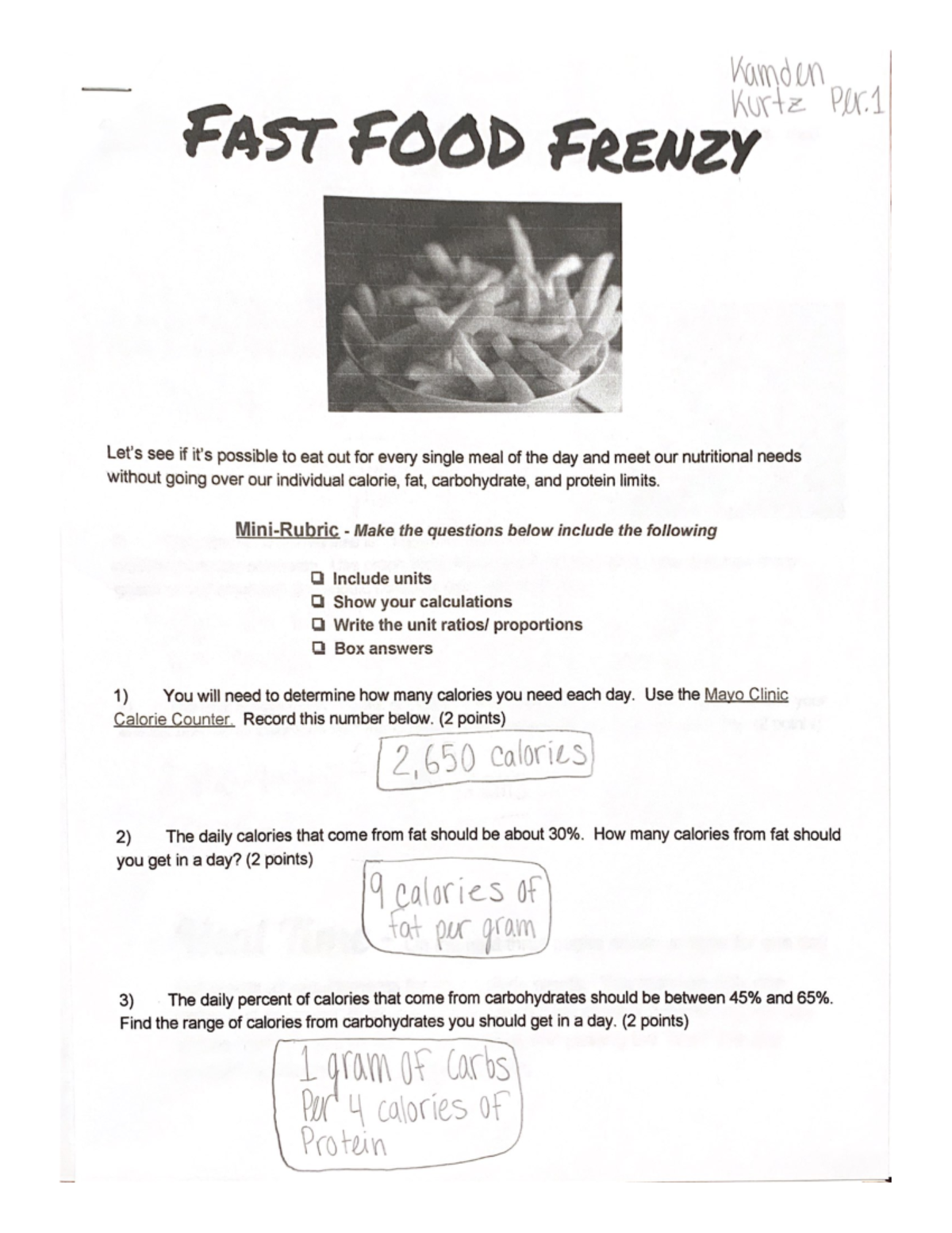 FAST FOOD Frenzy - Studocu