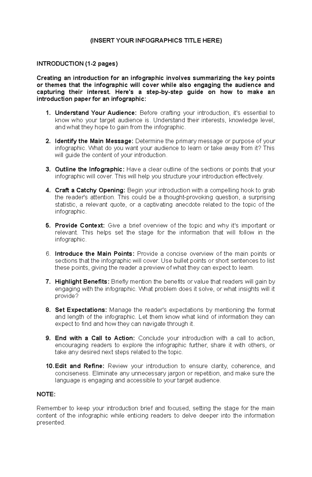 Introduction to Infographics - (INSERT YOUR INFOGRAPHICS TITLE HERE ...