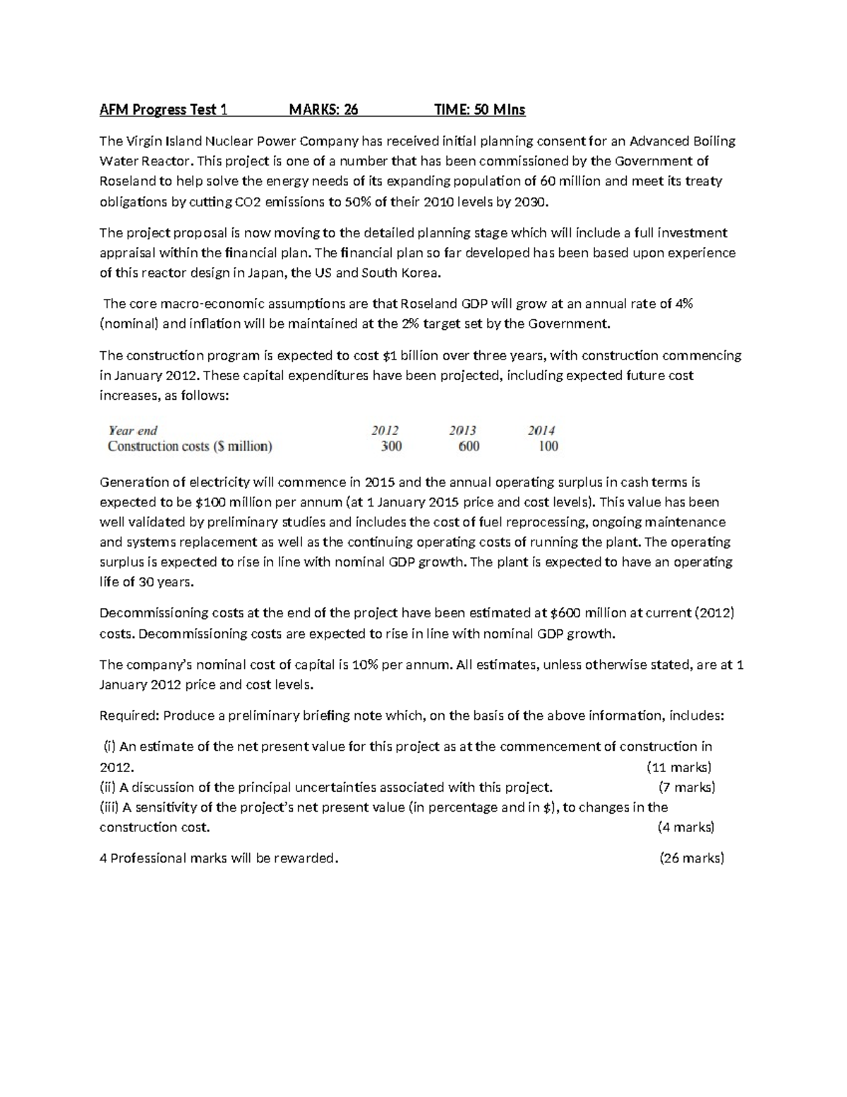 AFM Progress Test 1 - This project is one of a number that has been ...