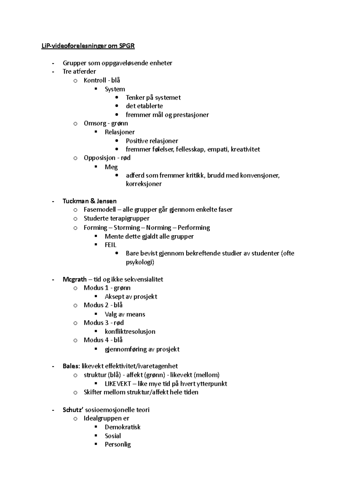 Videoforelesninger om SGPR - LiP-videoforelesninger om SPGR - Grupper ...