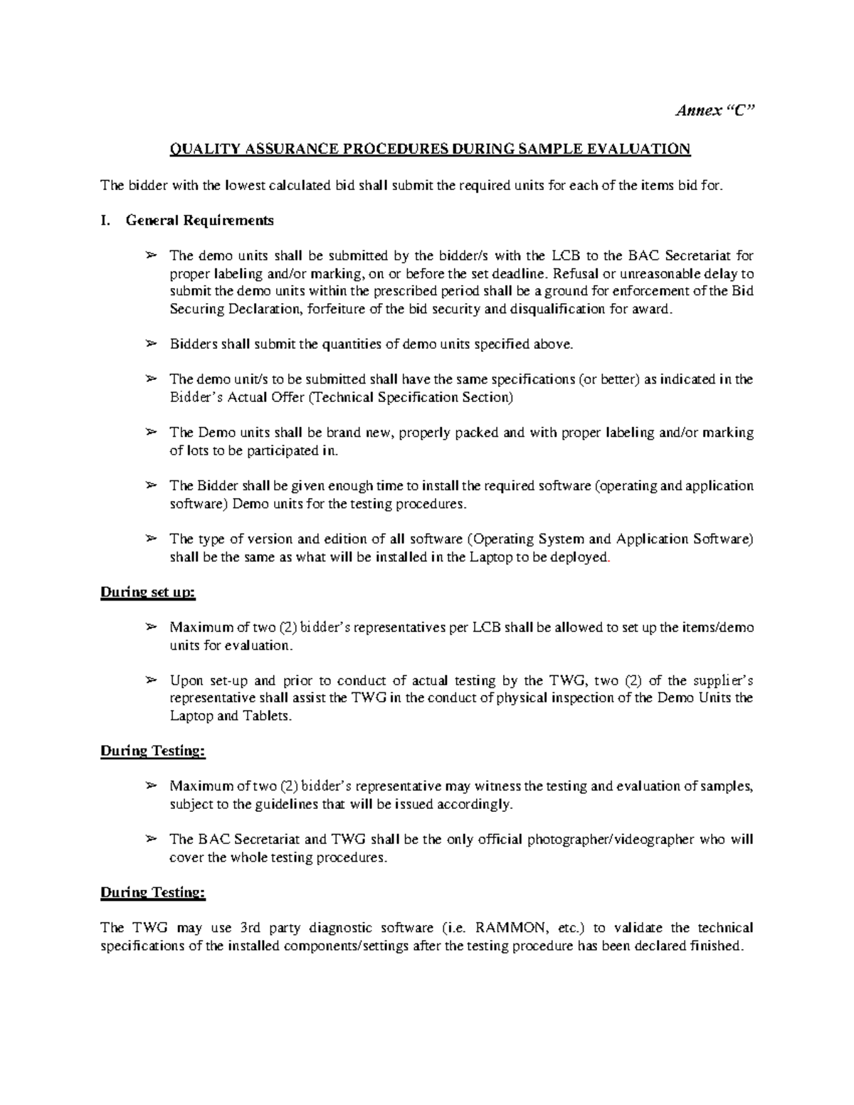 Annex C Quality Assurance Procedures During Sample Evaluation - Annex ...