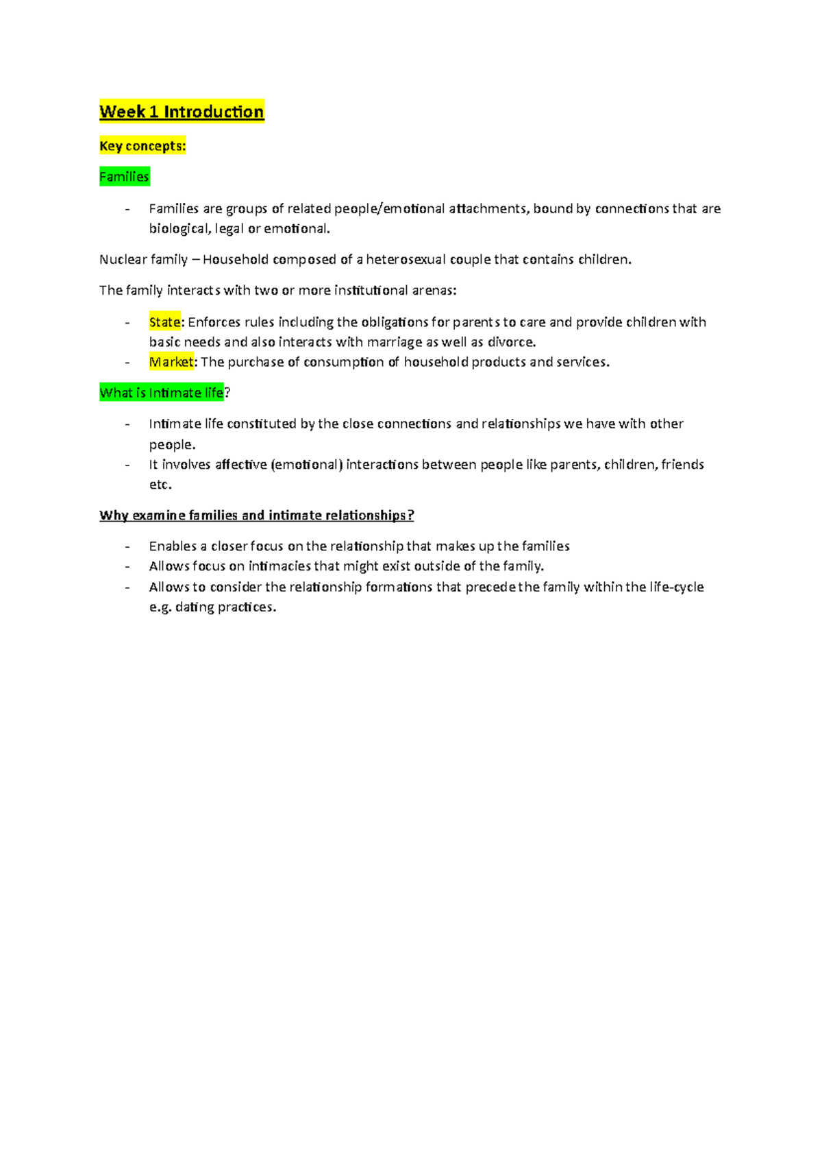 Week 1 Introduction - Week 1 Introduction Key concepts: Families ...