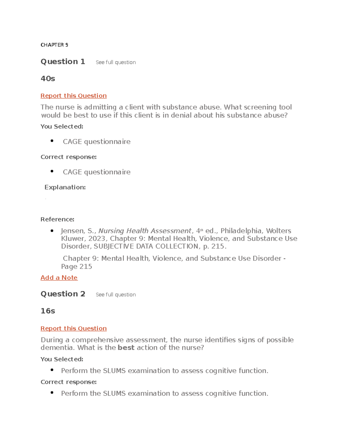 Chapter 9 Prepu - CHAPTER 9 Question 1 See full question 40s Report this Question The nurse is ...