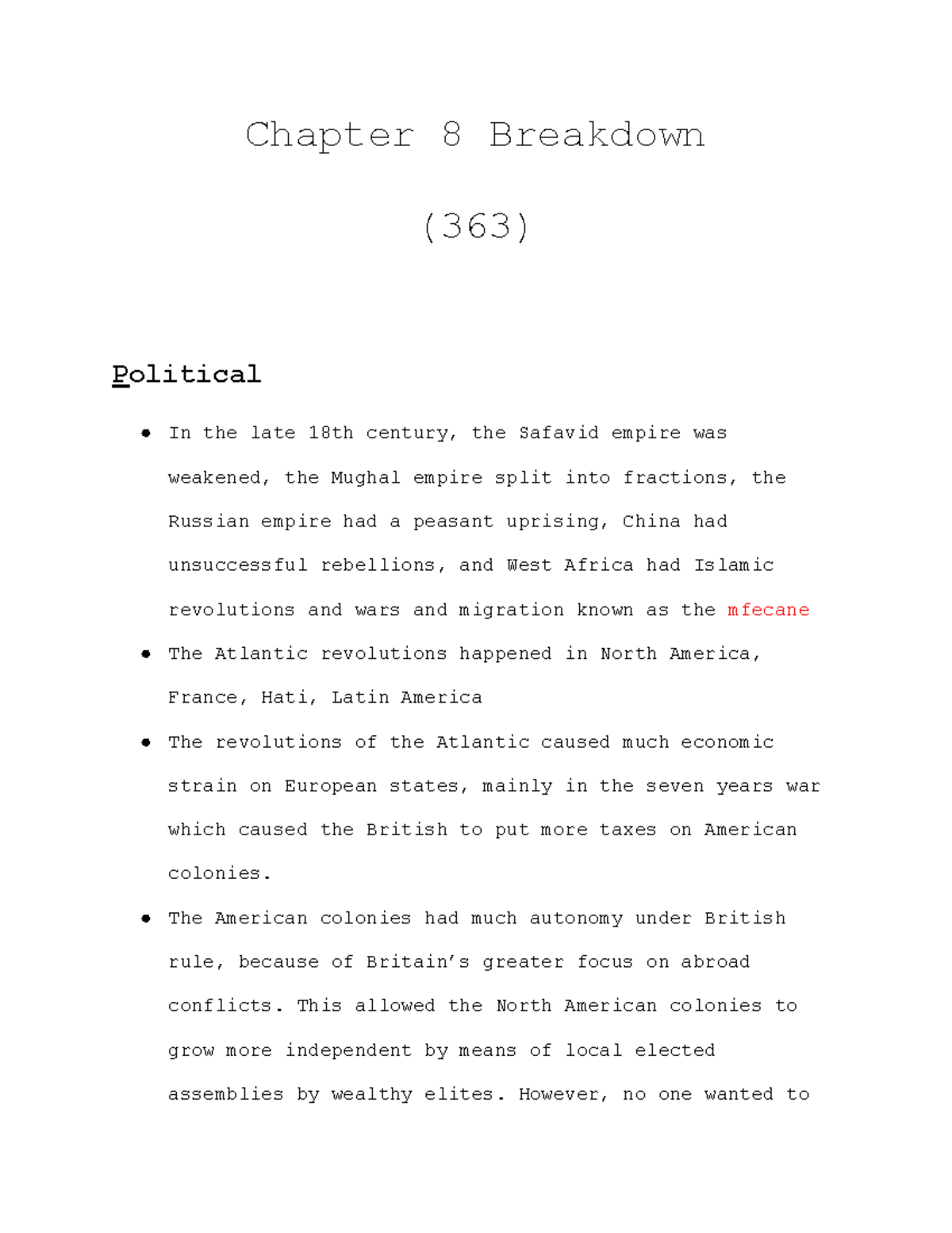 Chapter 8 breakdown - Comprehensive Notes from the AP World text book ...