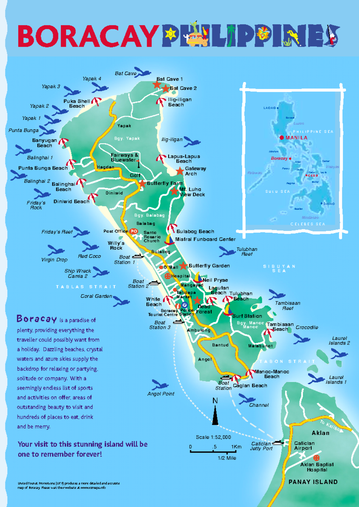 Boracay Comprehensive Map PANAY ISLAND Aklan Caticlan Airport Aklan