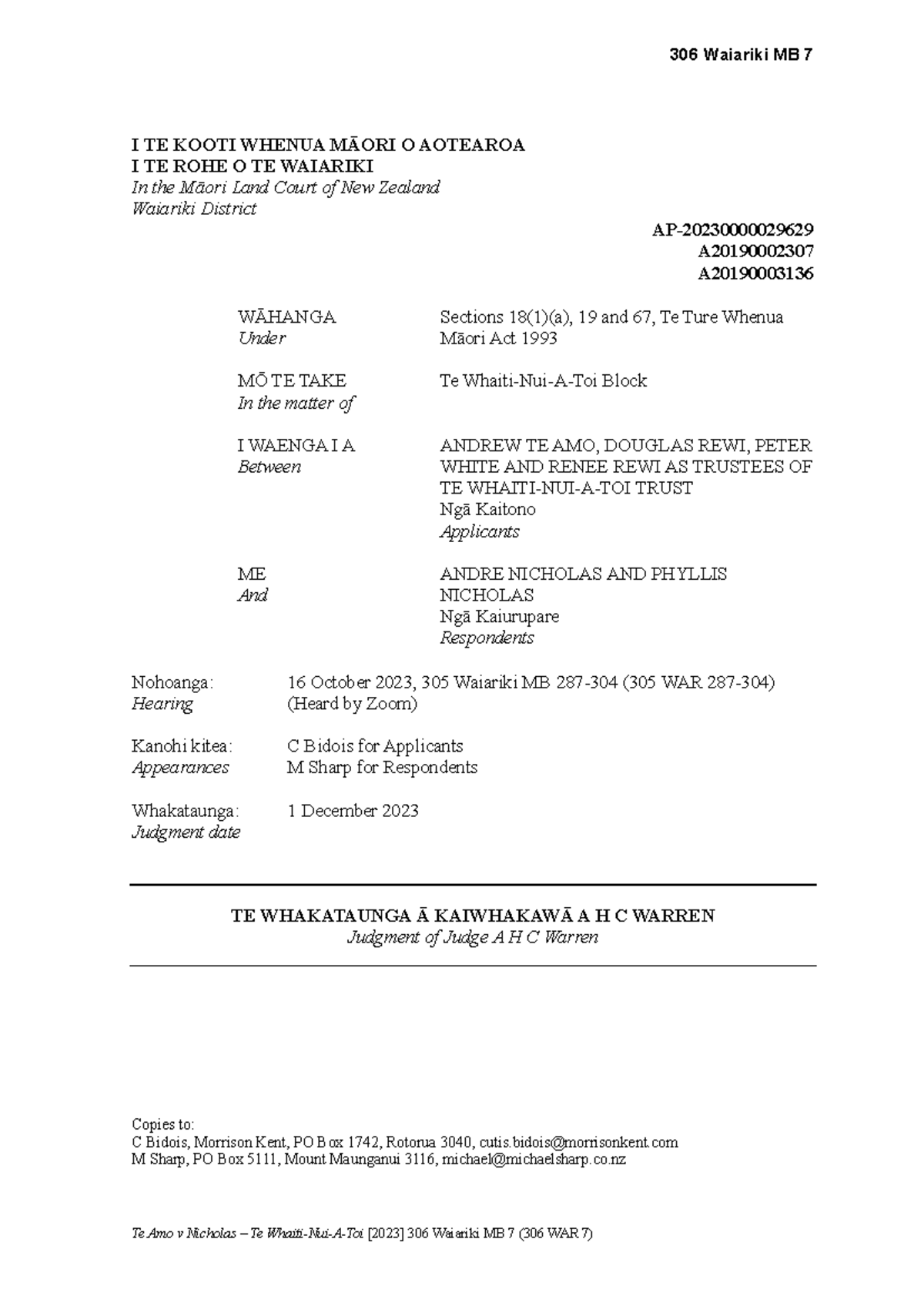 Te Amo v Nicholas Te Whaiti Nui A Toi 2023 - Te Amo v Nicholas – Te ...