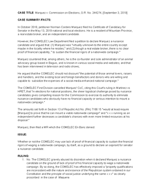 2021 Handout in Election Laws by ASP Ryan Rey Quilala - ELECTION LAWS ...