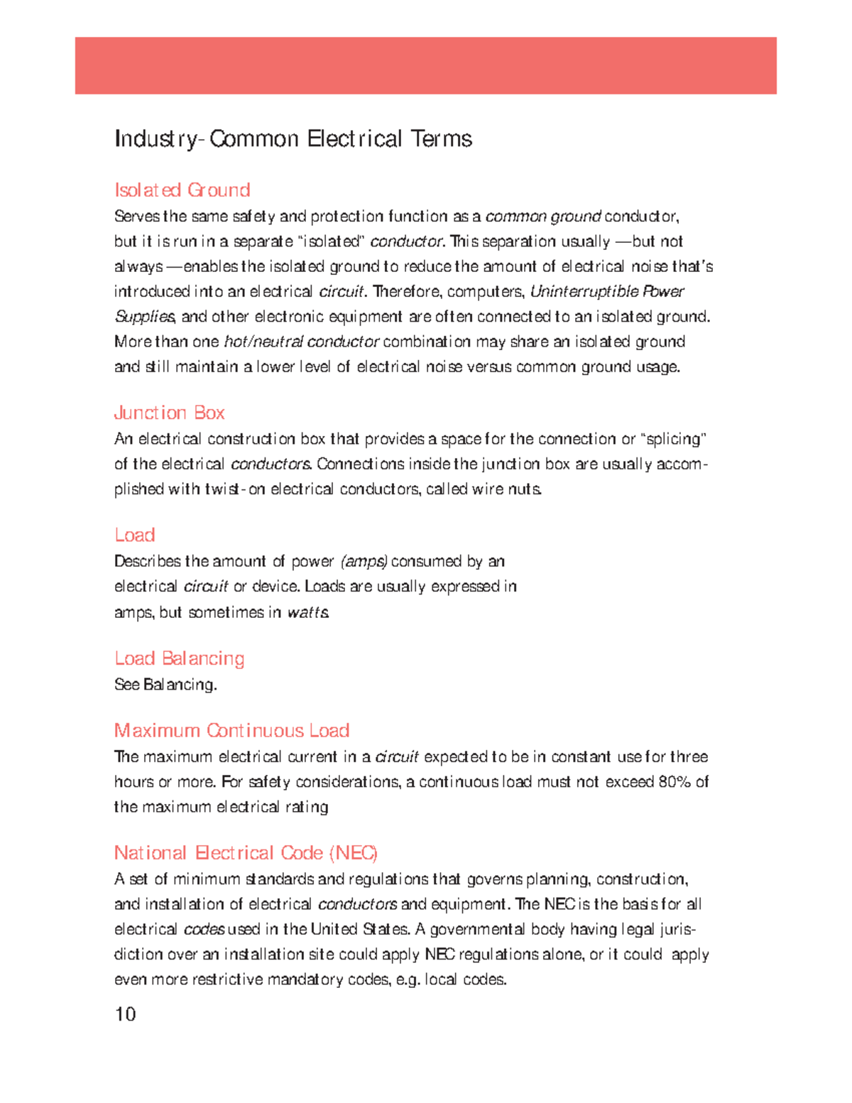 Elecs basic term p5 - Indust ry- Common Elect rical Terms Isolat ed Ground Serves t he same saf ...