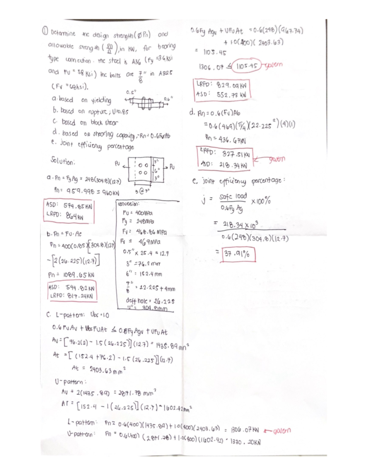 1105 - Research - I Determine the design strength( P Pn) and O. 6Fy Agu ...