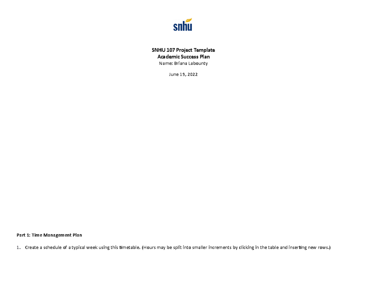 SNHU 107 Final Project - SNHU 107 Project Template Academic Success ...