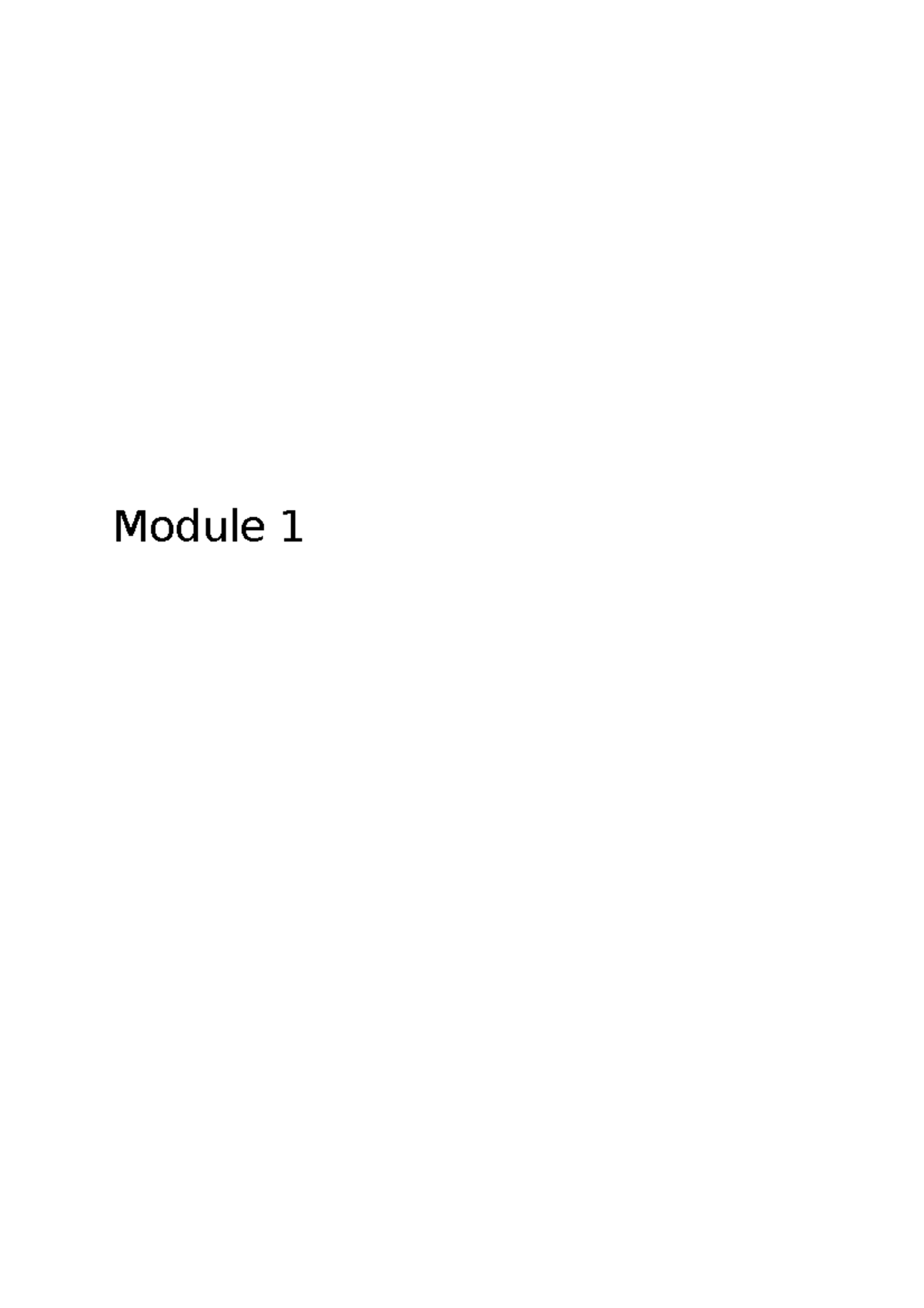 Module 1 - Table of Contents The - Studocu