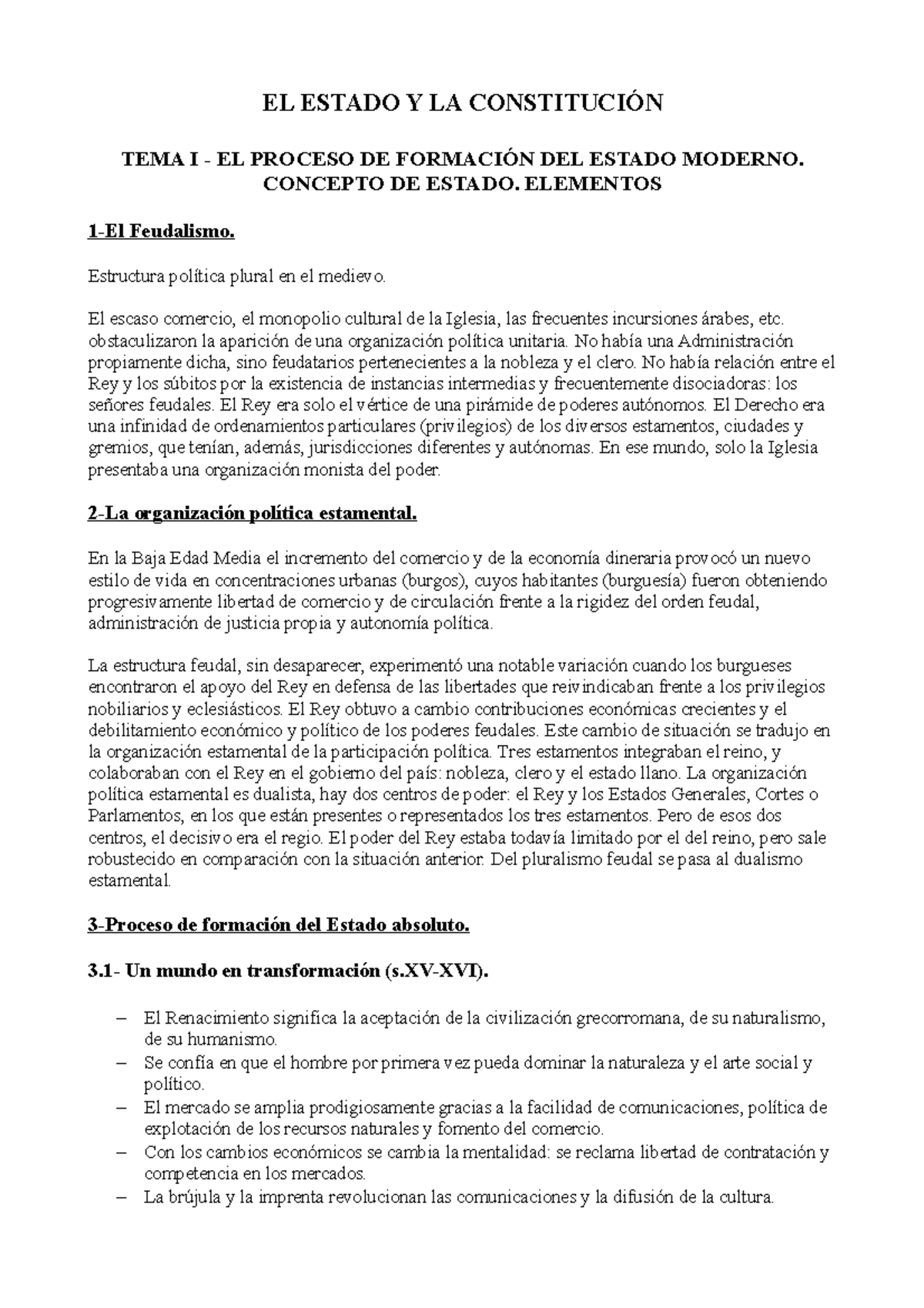 Teoría del Estado Constitucional - Apuntes finales - EL ESTADO Y LA ...