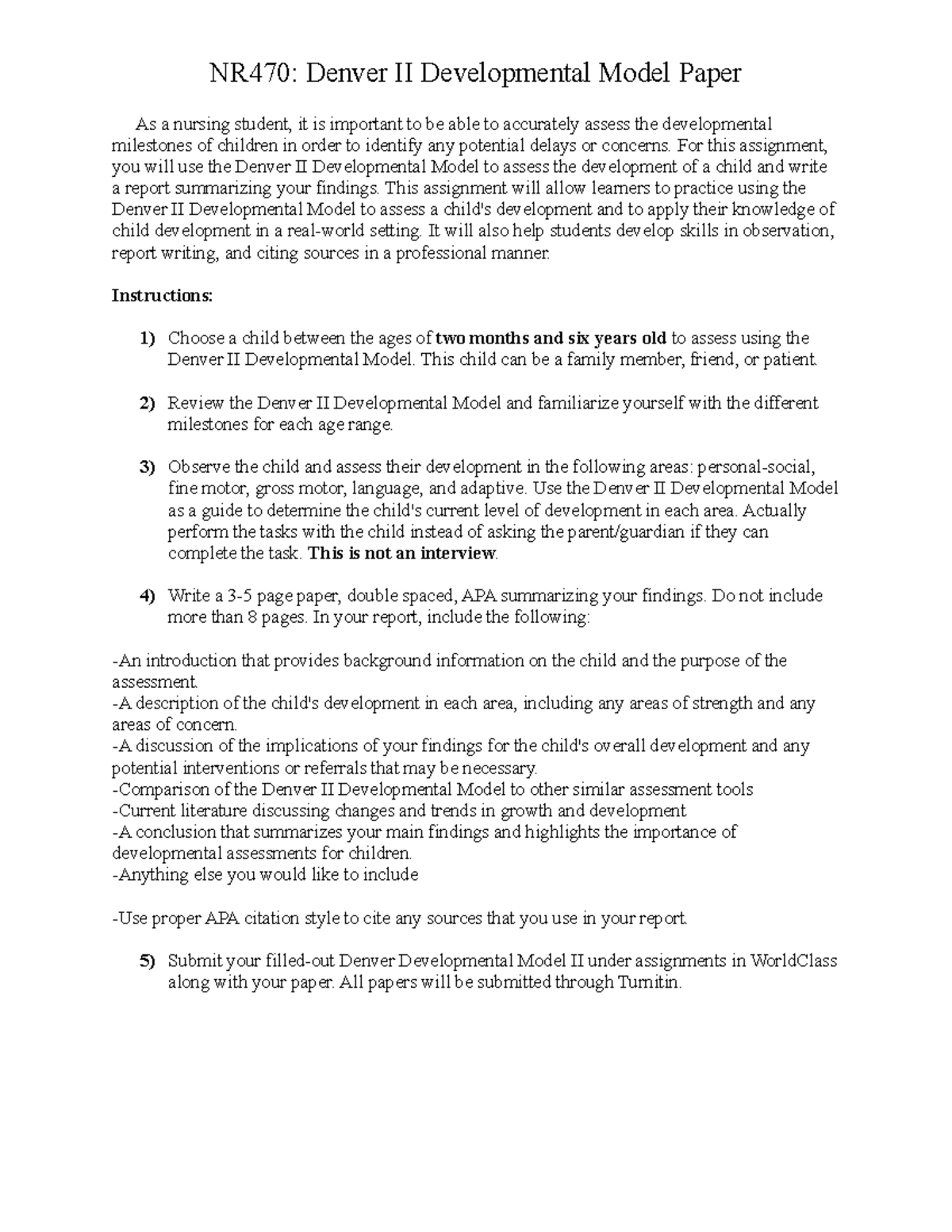 Denver Ii Assessment Sheet