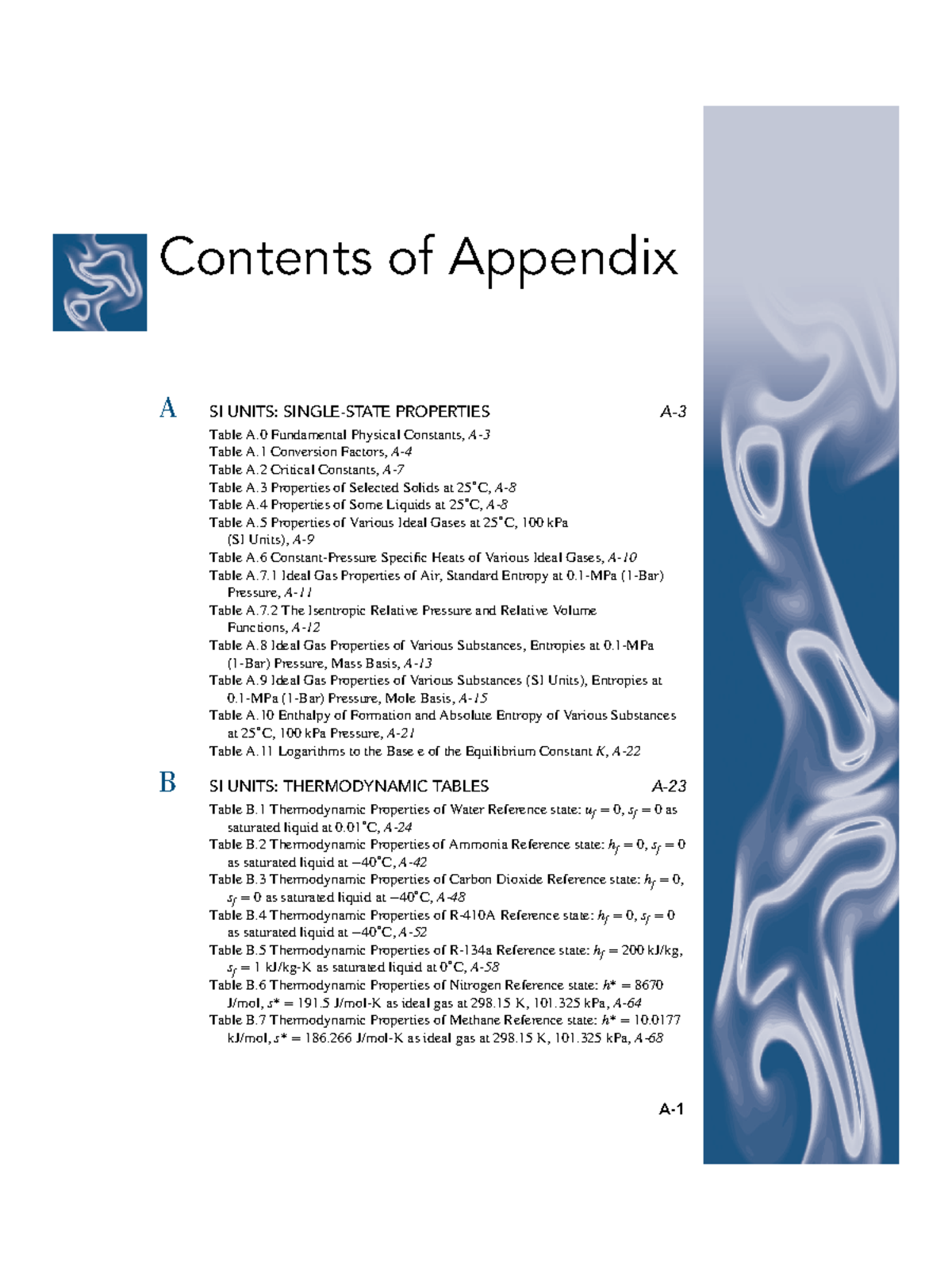 Appendix, Fundamentals of Thermodynamics - Trim Size: 8in x 10in Borgnakke bapptoc V2 - 12/21 ...