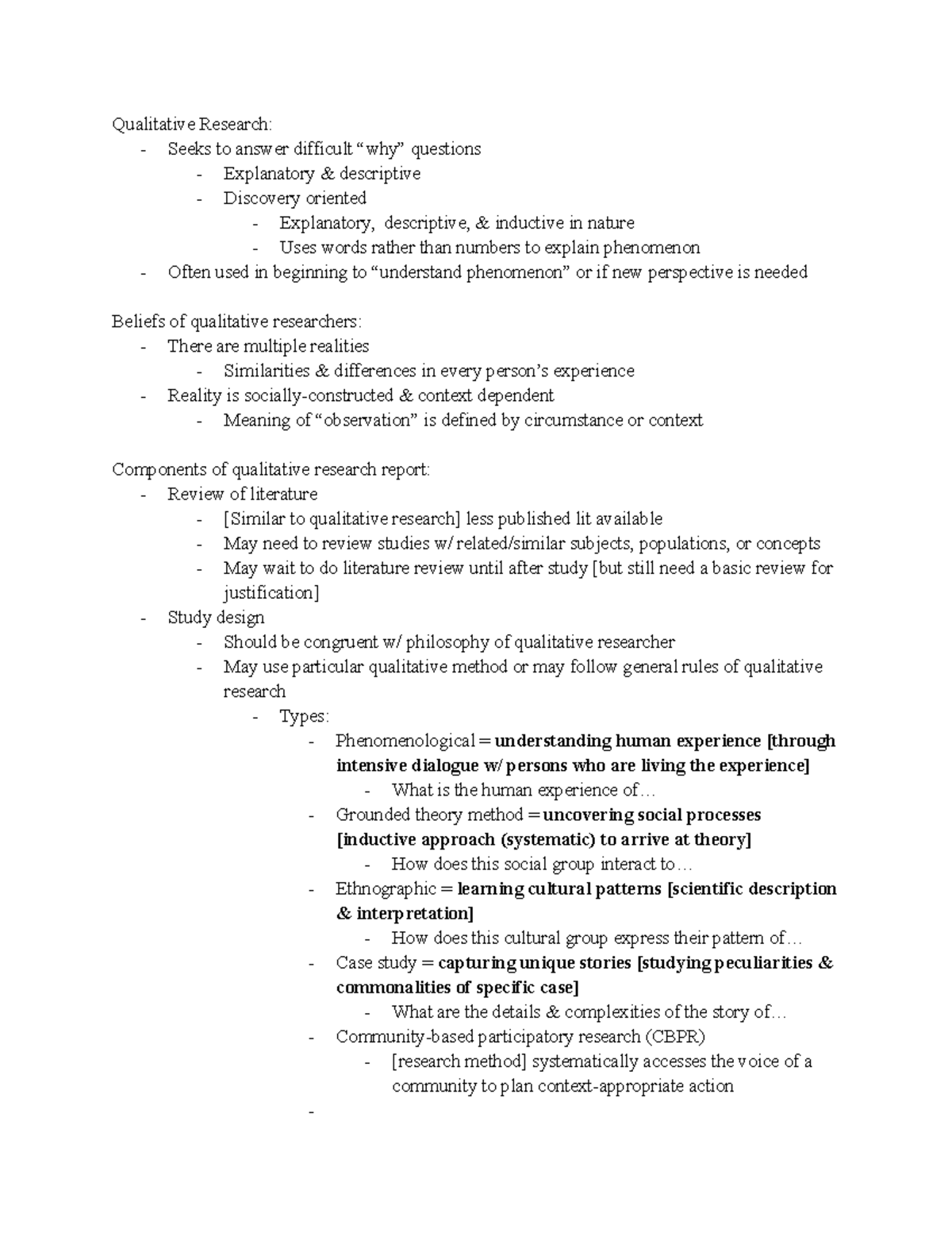 Module 6 Qualitative Research - Qualitative Research: Seeks to answer ...