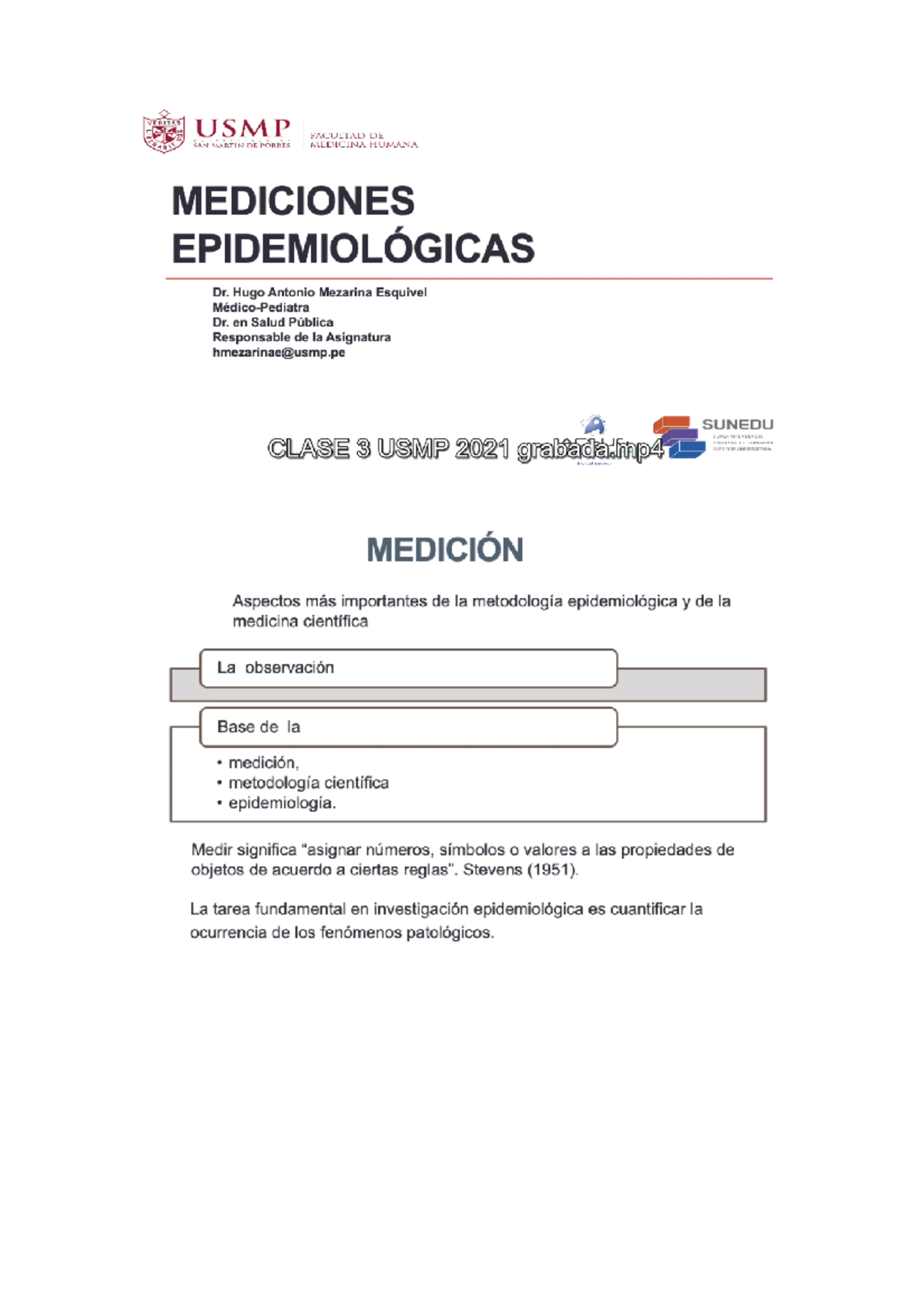Clase 03 Epidem - EPIDEMIOLOGÍA - Studocu