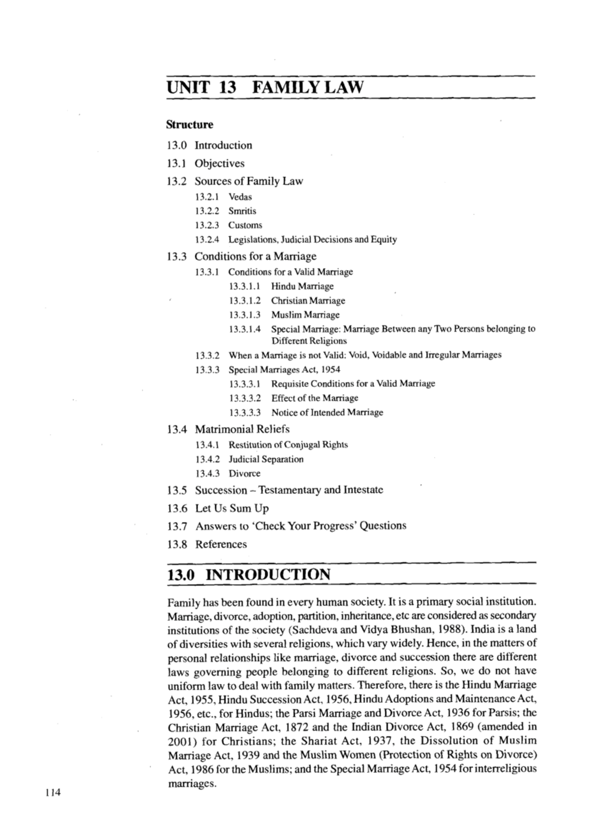 Family law notes - General - UNIT 13 FAMILY LAW Structure 13 ...