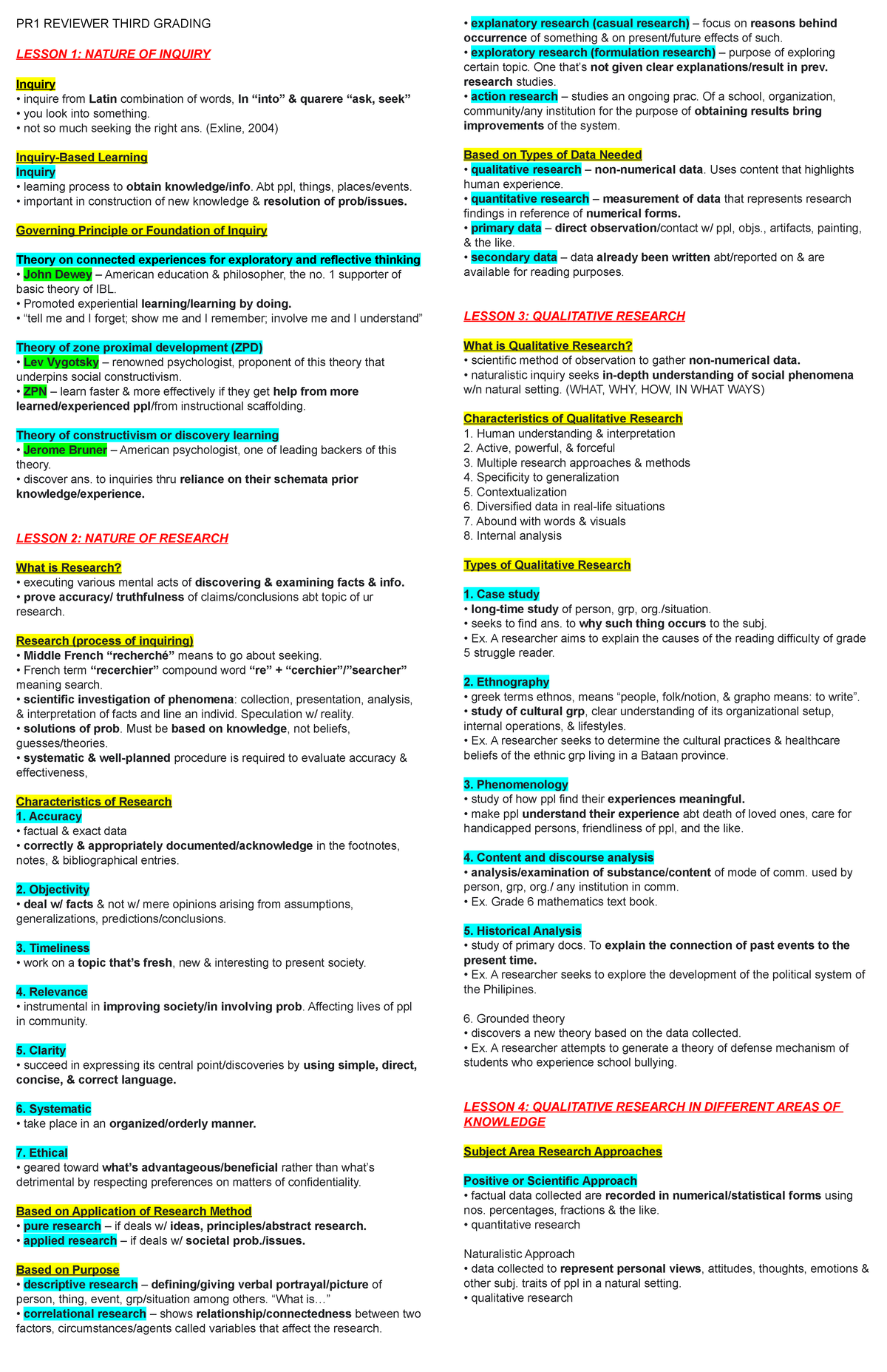 PR1- Reviewer- Lesson-1-8 (10) - PR1 REVIEWER THIRD GRADING LESSON 1 ...