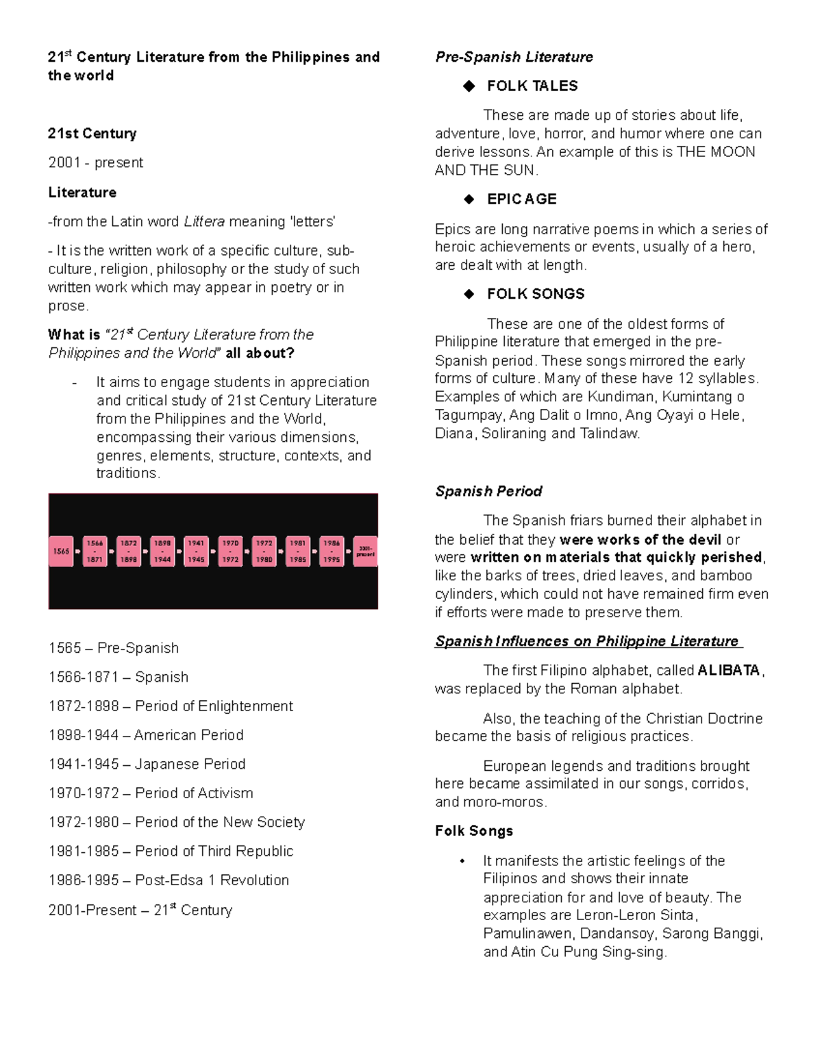 21st-Century-Reviewer - 21 st Century Literature from the Philippines ...