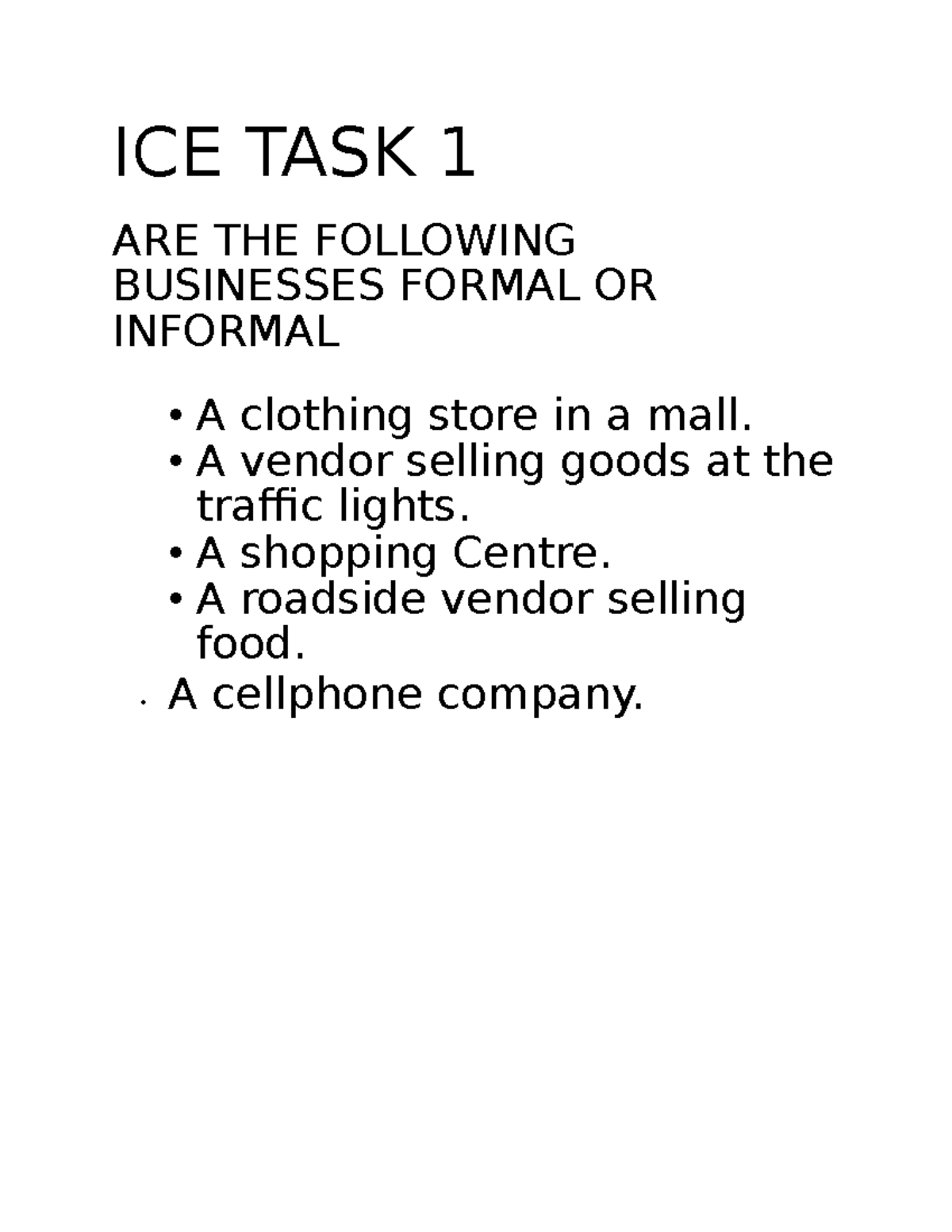 ICE TASK 1 BMNG 5121 - This is a ice task for practice - BMNG5112 - ICE ...
