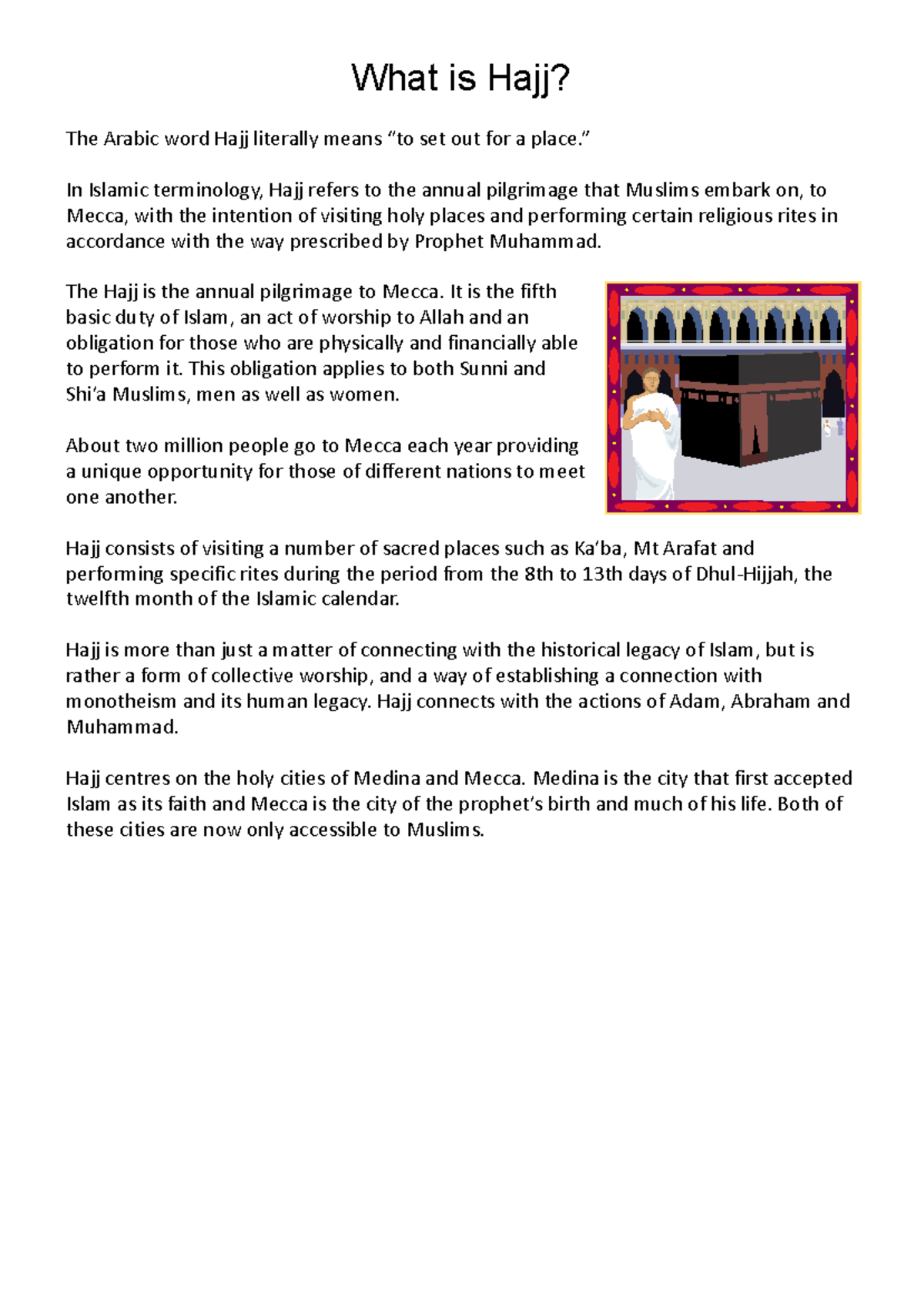 What is Hajj - Hajj source - What is Hajj? The Arabic word Hajj ...