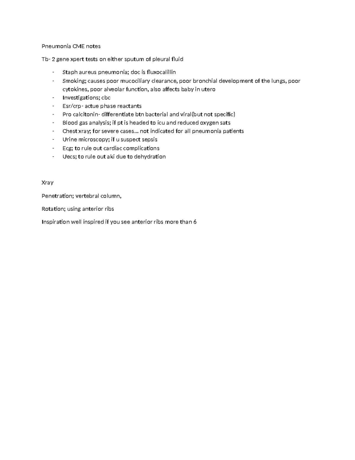 Pneumonia CME notes - Comprehensive easy to understand - Pneumonia CME ...
