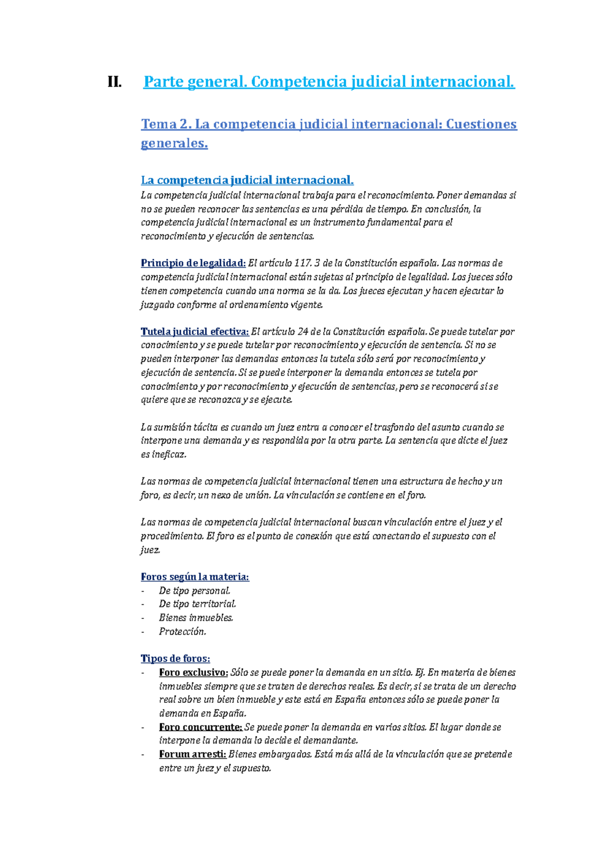 2018 1015 2. Parte general. Competencia judicial internacional - II ...