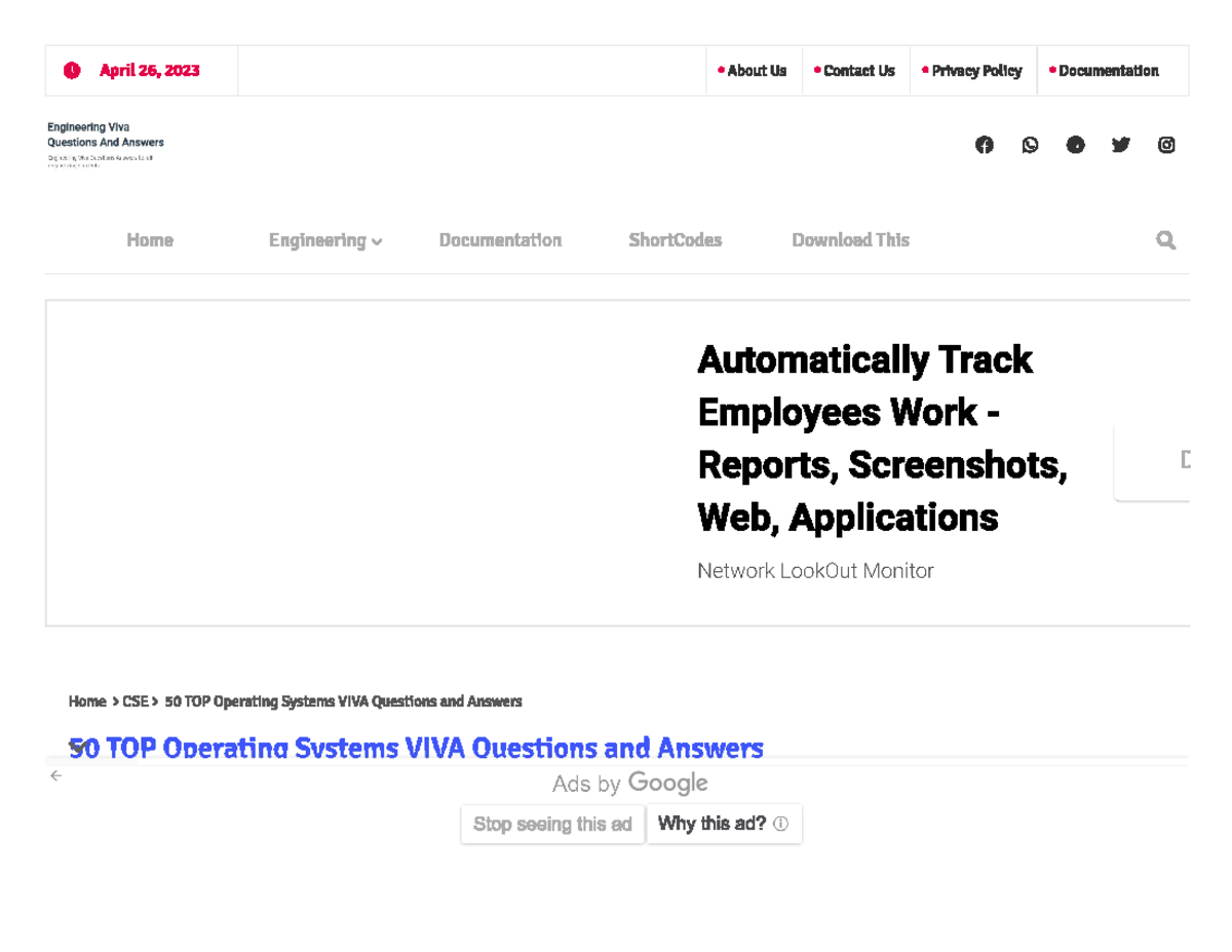 Os viva - viva quetions for os - Operating Systems & Linux - Studocu